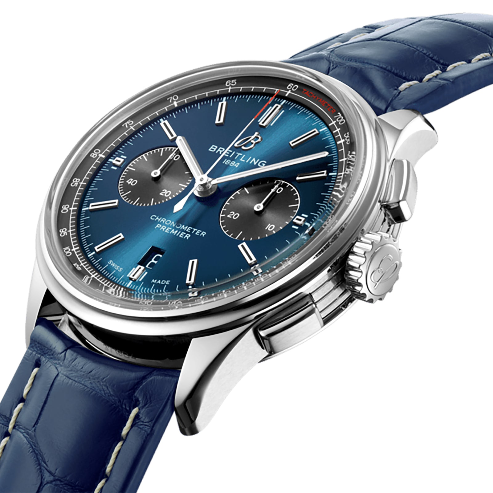 Breitling Premier B01 Chronograph 42 Stainless Steel Leather Strap ...