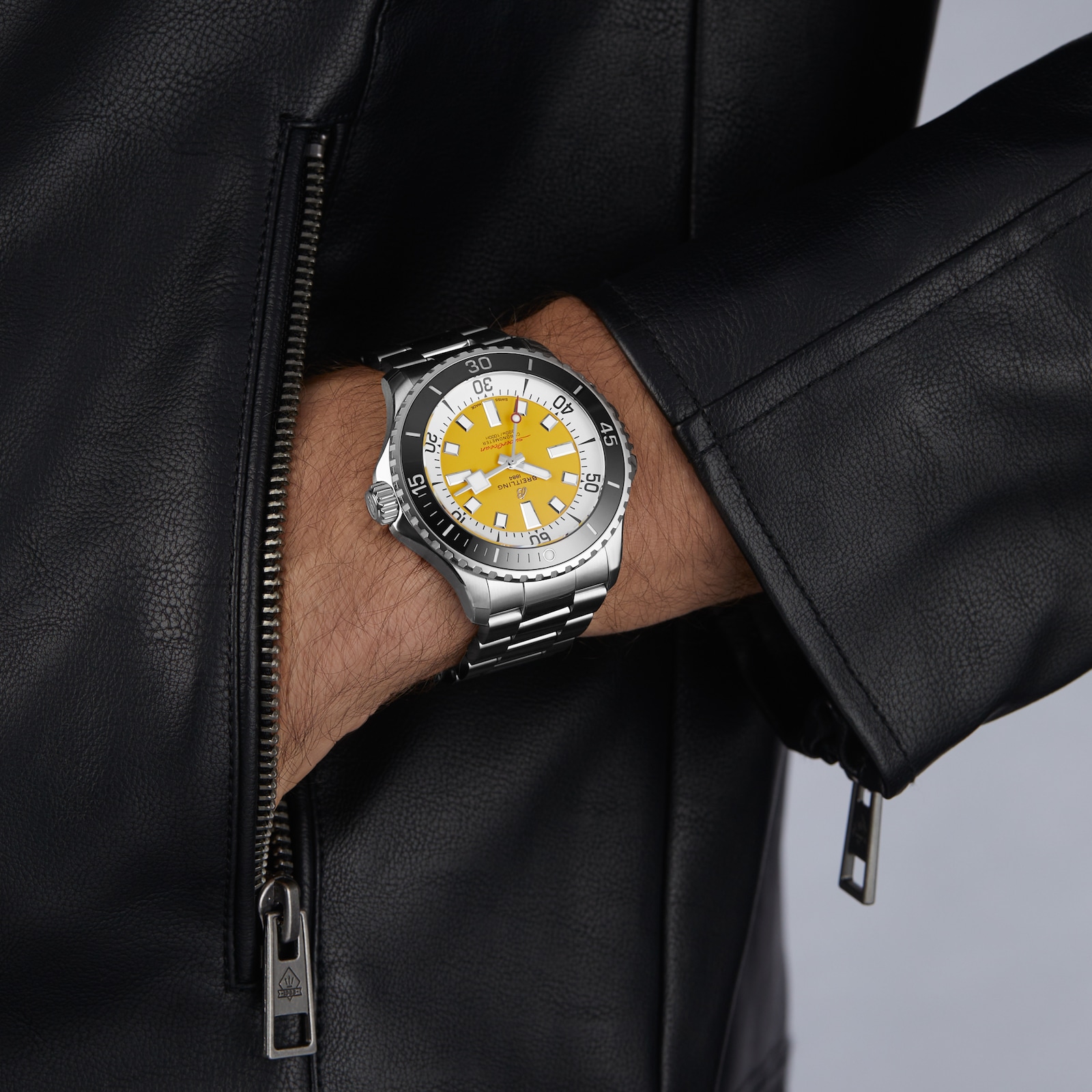 Breitling Superocean Automatic Code Yellow UK Edition 46mm Mens Watch ...