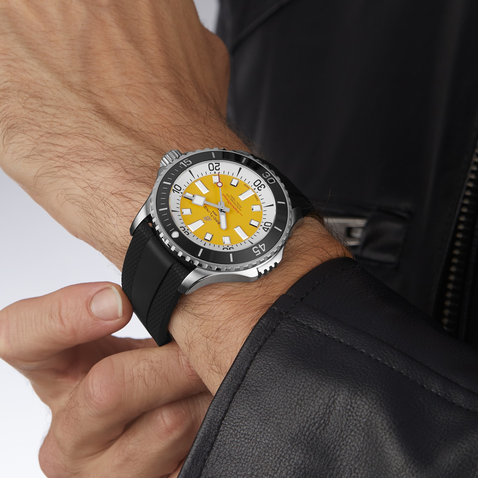 Breitling Superocean Automatic Code Yellow UK Edition 46mm Mens Watch ...