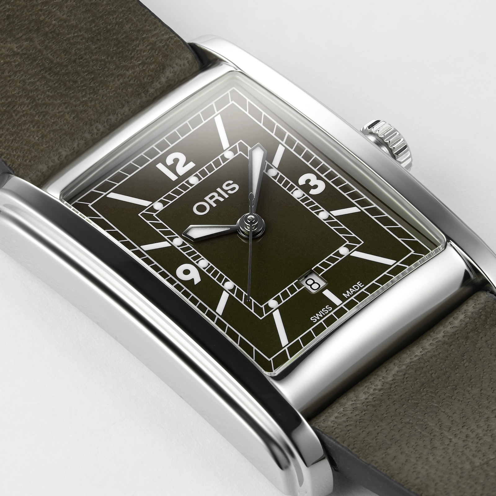 Oris Rectangular Dark Grey 25 x 30mm 01 561 7783 4063-07 5 19 16 ...