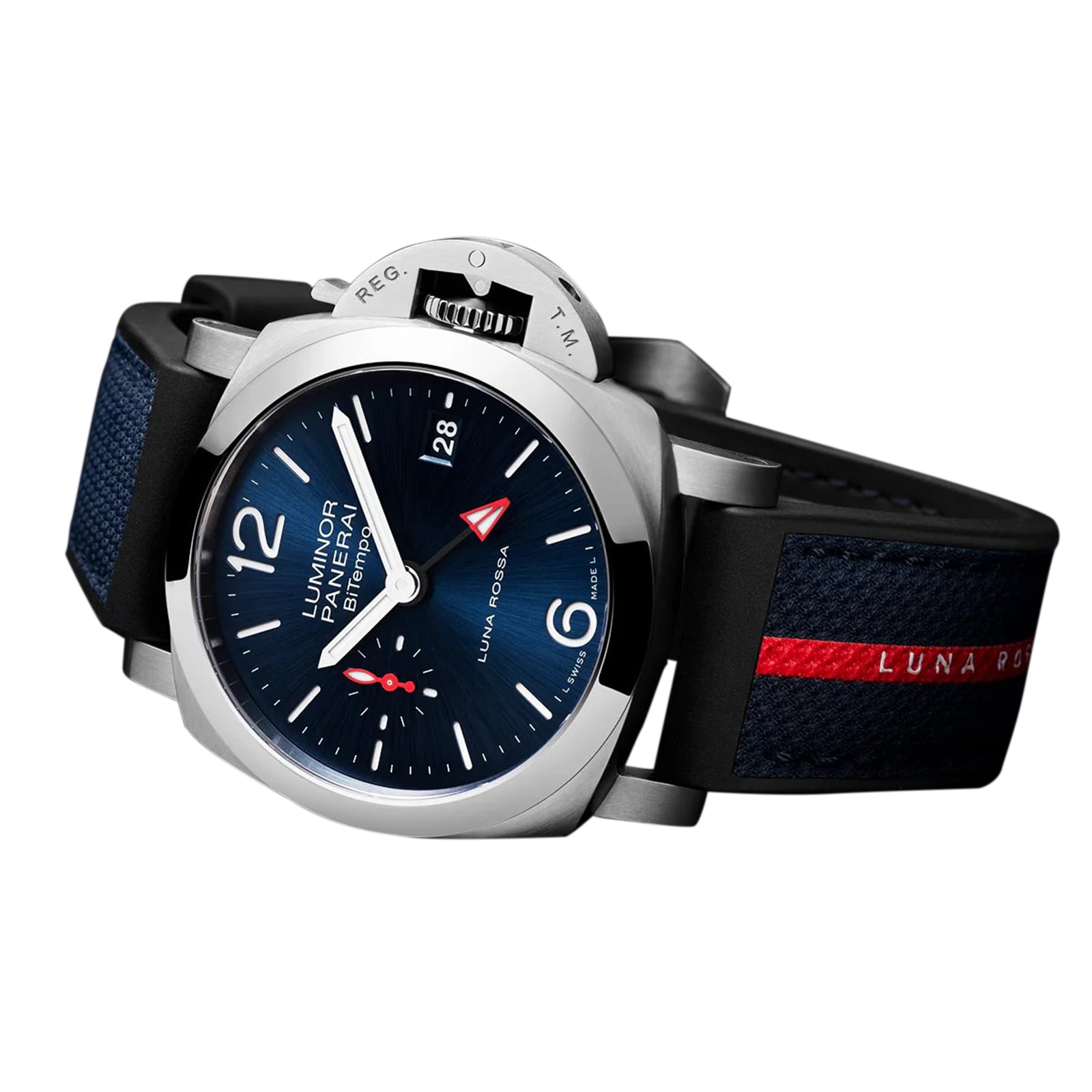 Panerai Luminor Quaranta BiTempo Luna Rossa 40mm Mens Watch Blue ...