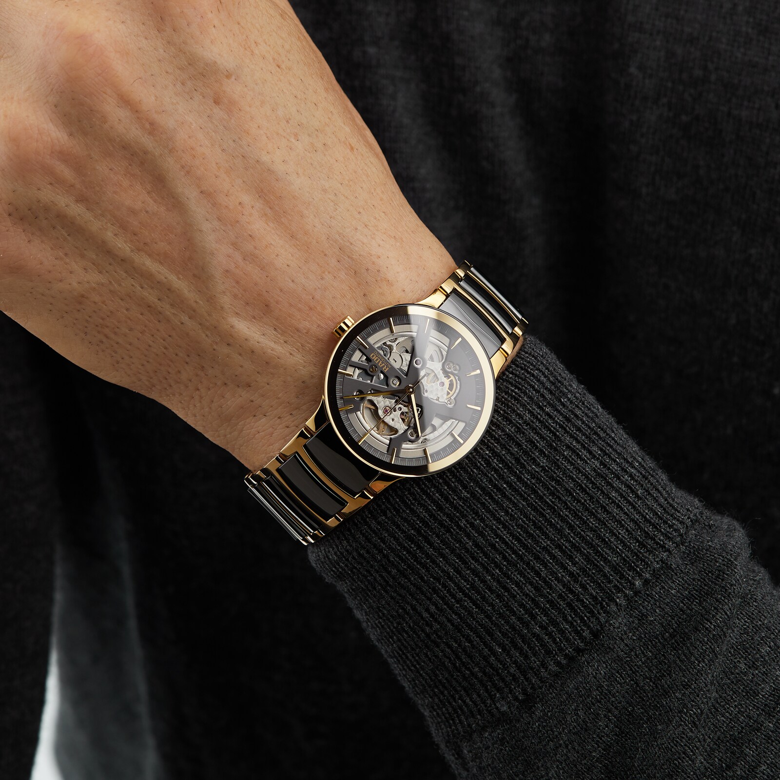 Rado Centrix Skeleton 38mm Mens Watch R30180162 | Goldsmiths