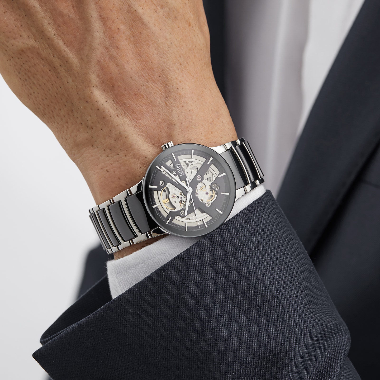 Rado Centrix Skeleton 38mm Mens Watch R30178152 | Goldsmiths