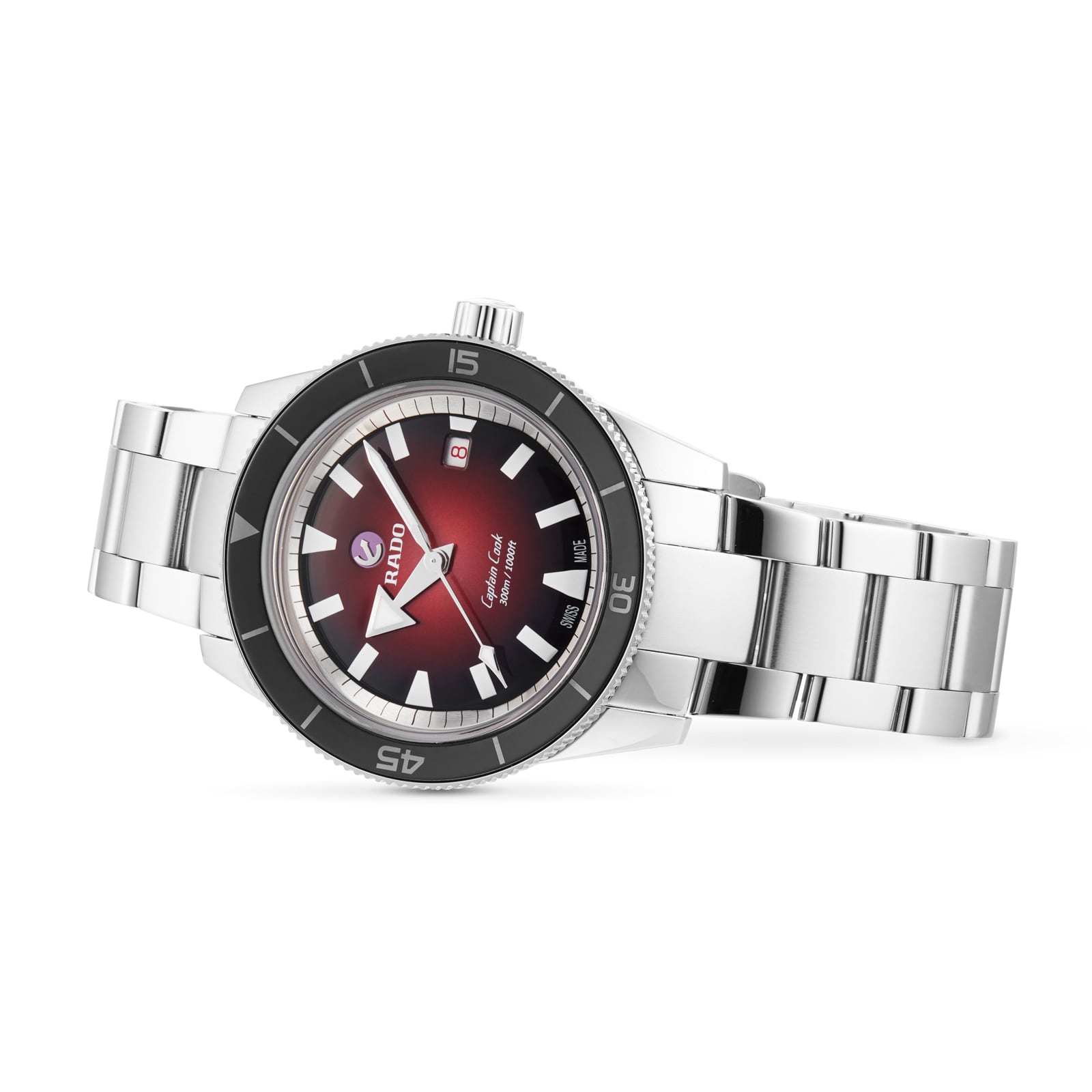 Rado Captain Cook Red Automatic 42mm Mens Watch R32105353 | Goldsmiths