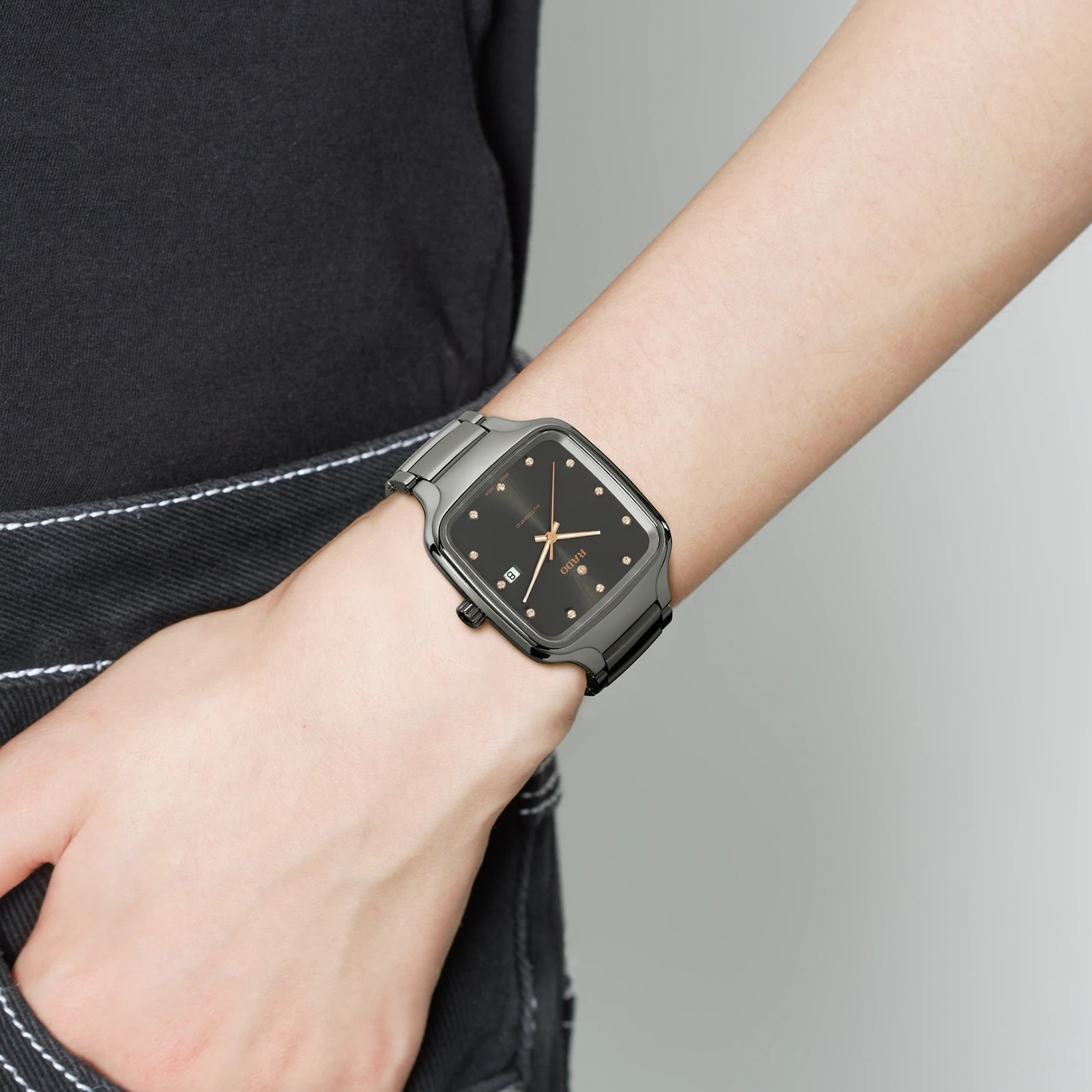 Rado True Square Automatic Diamonds 38mm Mens Watch R27077702 | Goldsmiths