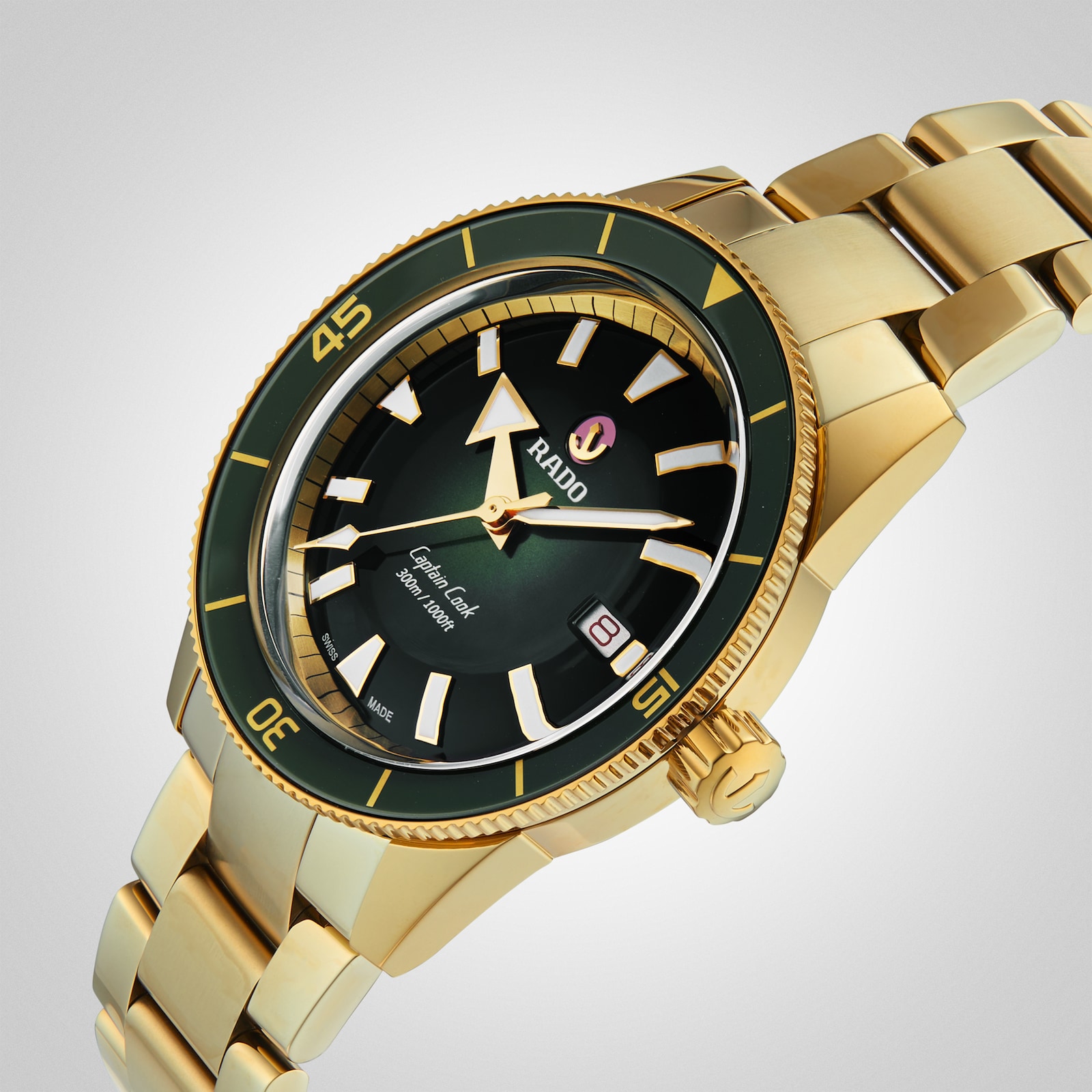 Rado Captain Cook Automatic 42mm Mens Watch Green R32136323 | Watches ...