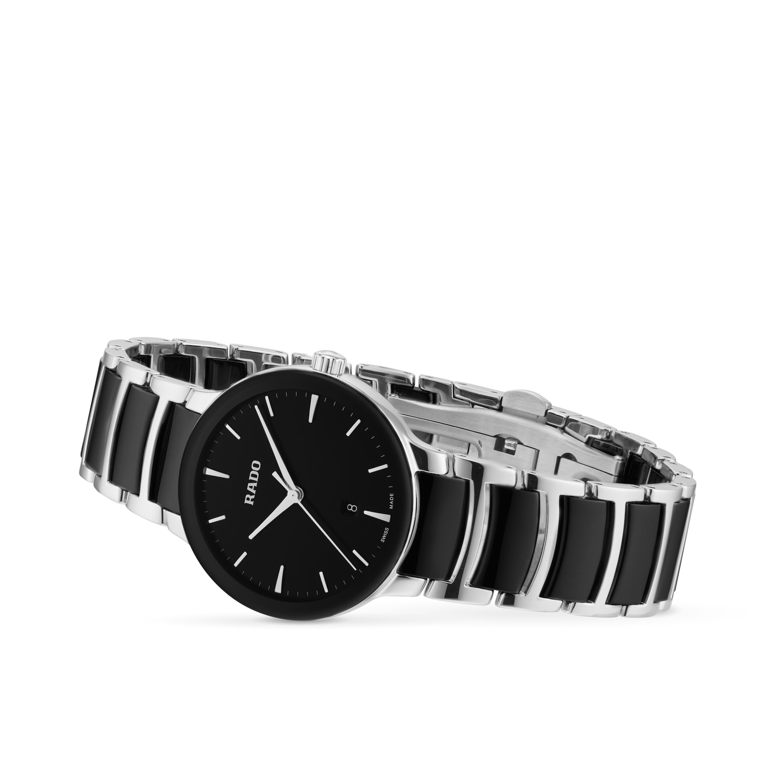 Rado Centrix 30mm Stainless Steel Ladies Watch Black R30026152 | Goldsmiths