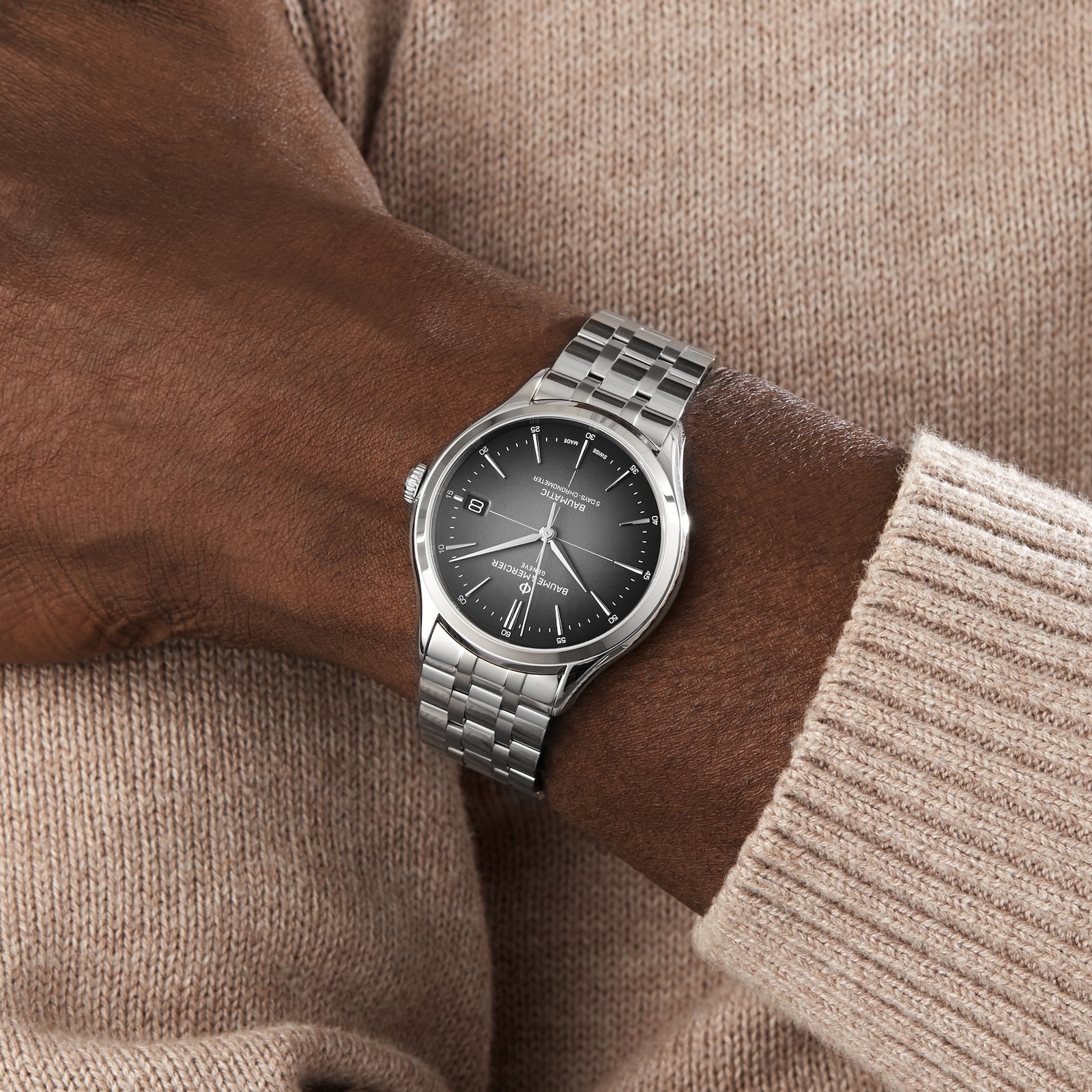 Baume & Mercier Clifton COS Certified 40mm Mens Watch Stainless Steel ...