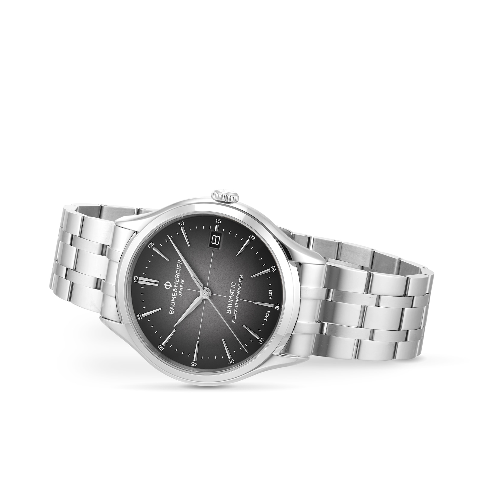 Baume & Mercier Clifton COS Certified 40mm Mens Watch Stainless Steel ...