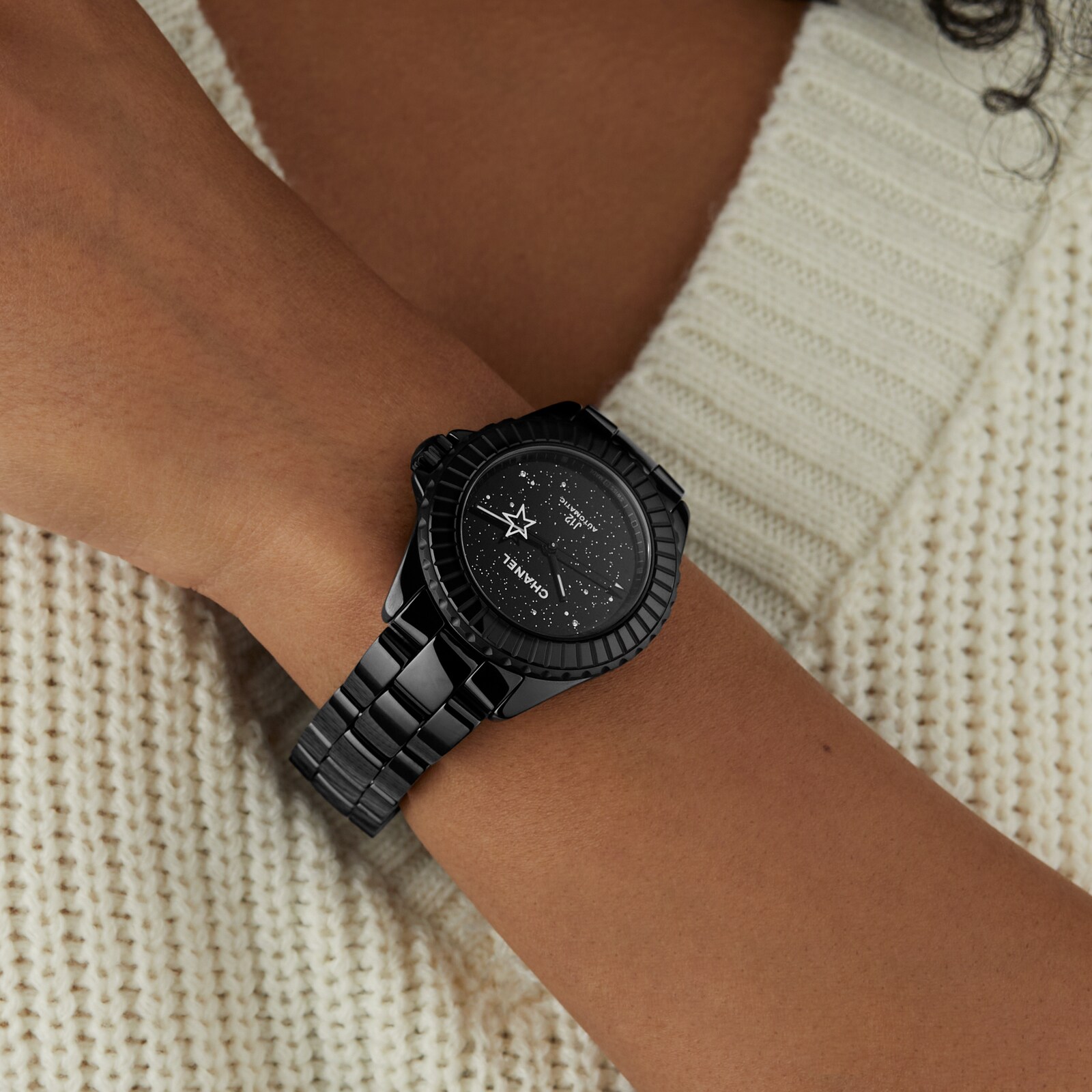 CHANEL J12 Interstellar Black Ceramic 38mm Black Dial Automatic H7989 | Watches Of Switzerland UK