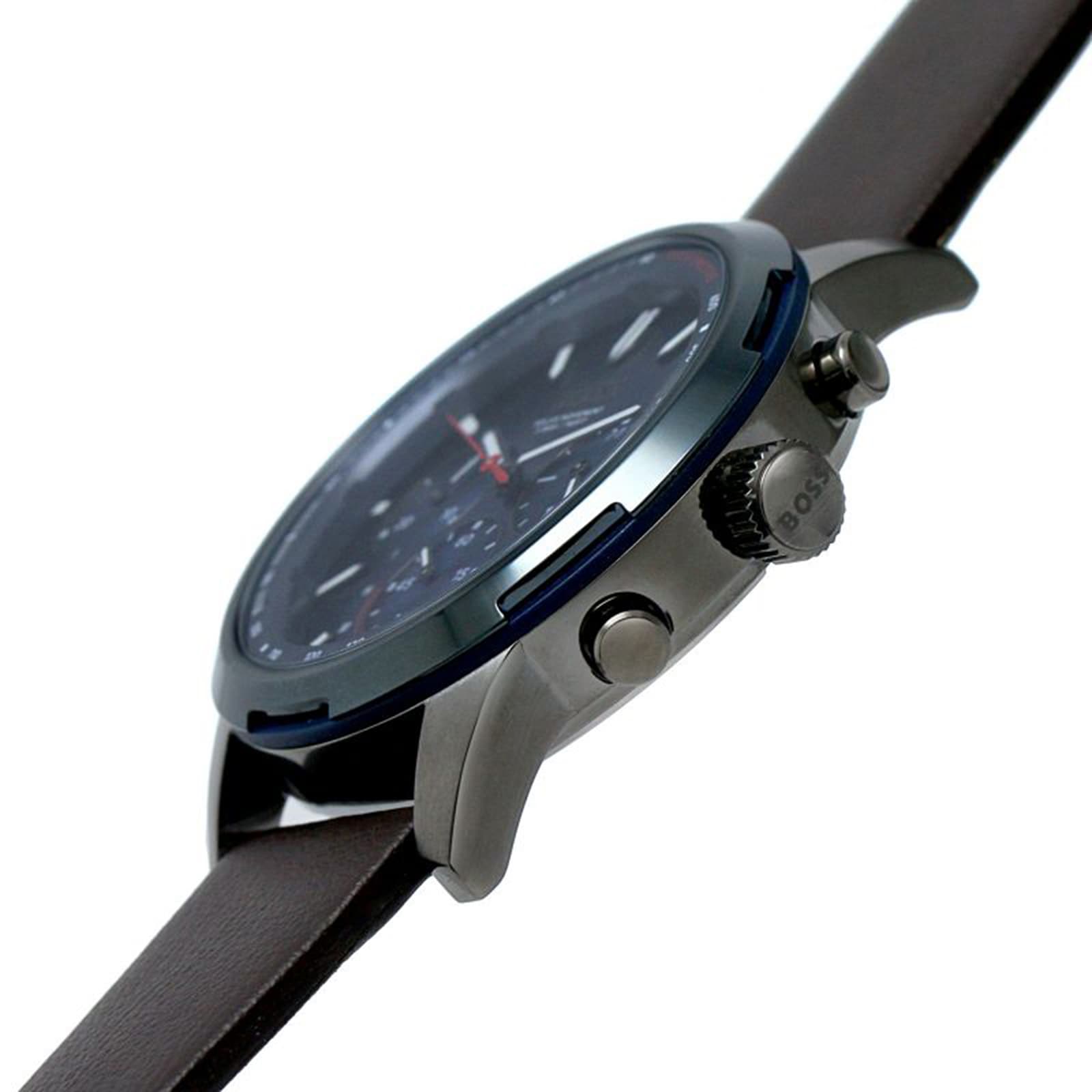 BOSS Solgrade Recycled Leather Strap 44mm Mens Watch Blue 1514030 ...