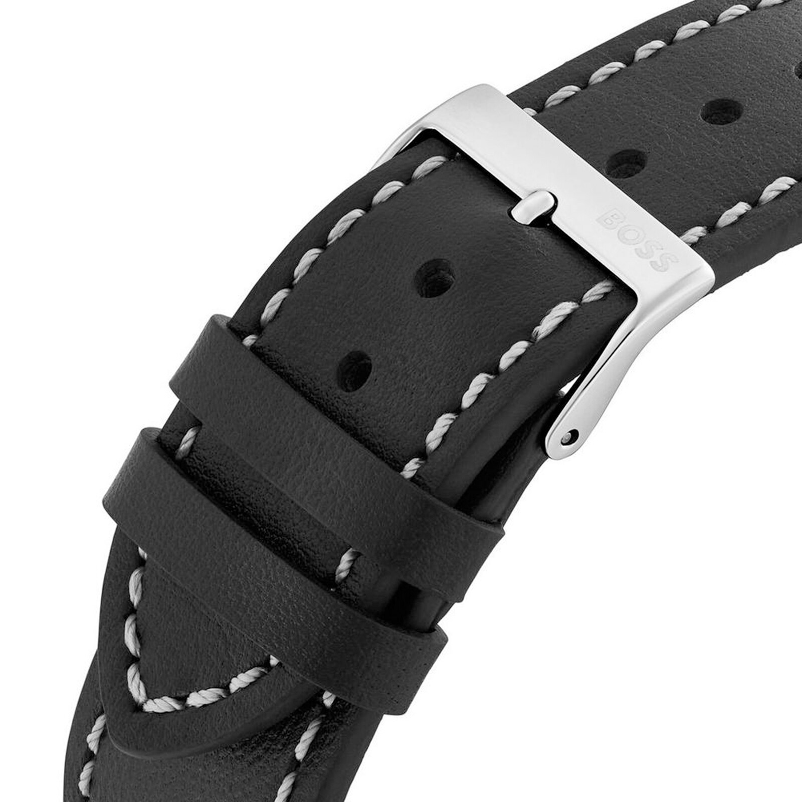 BOSS Troper Chronograph Leather Strap 44mm Mens Watch Black 1514055 ...