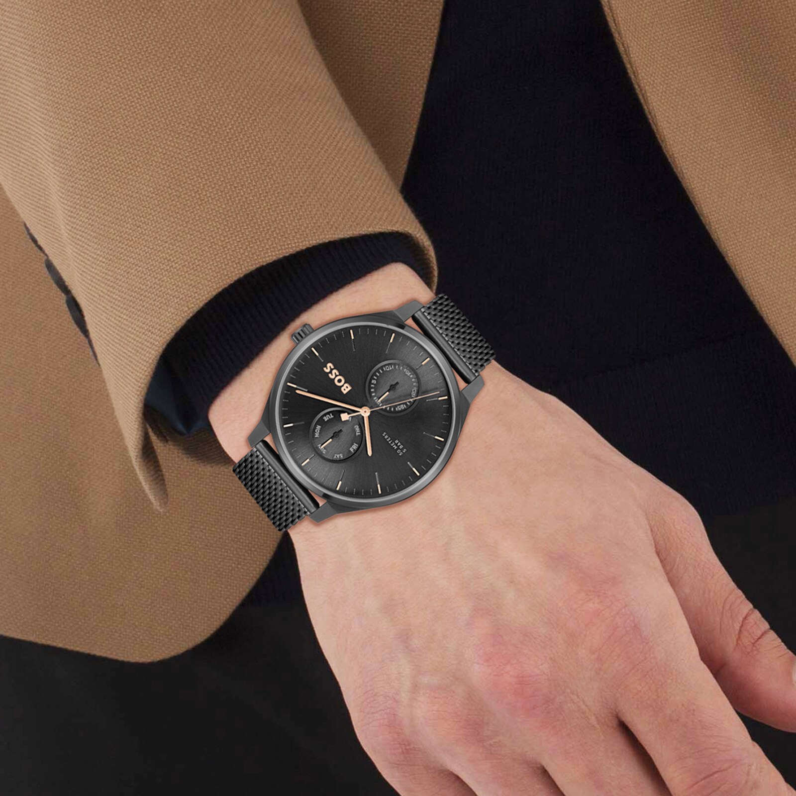 BOSS Tyler Black 43mm Mens Watch 1514105 | Goldsmiths