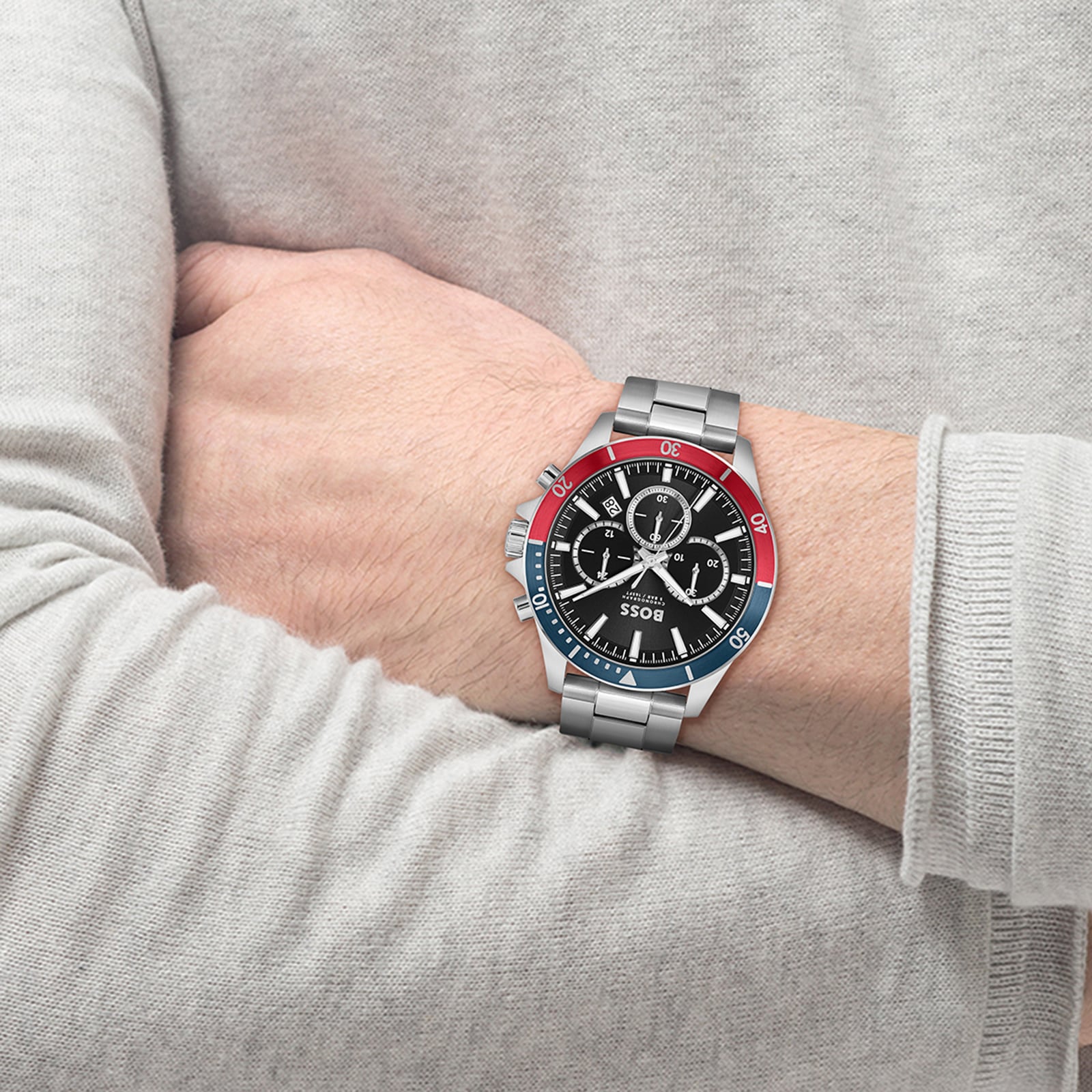 BOSS Troper Stainless Steel 45mm Mens Watch 1514108 | Goldsmiths