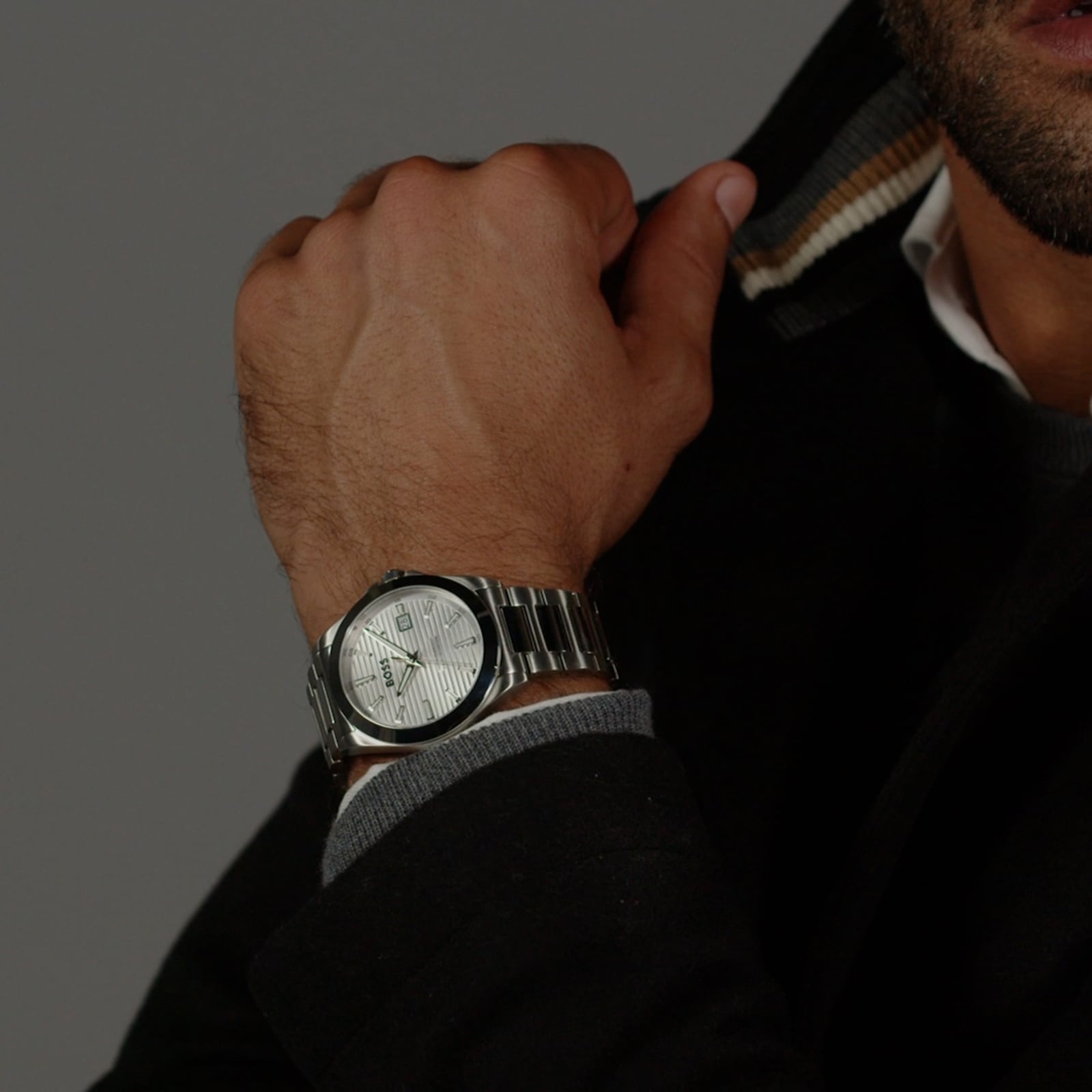 BOSS Strike 41mm Mens Watch Silver 1514176 | Goldsmiths