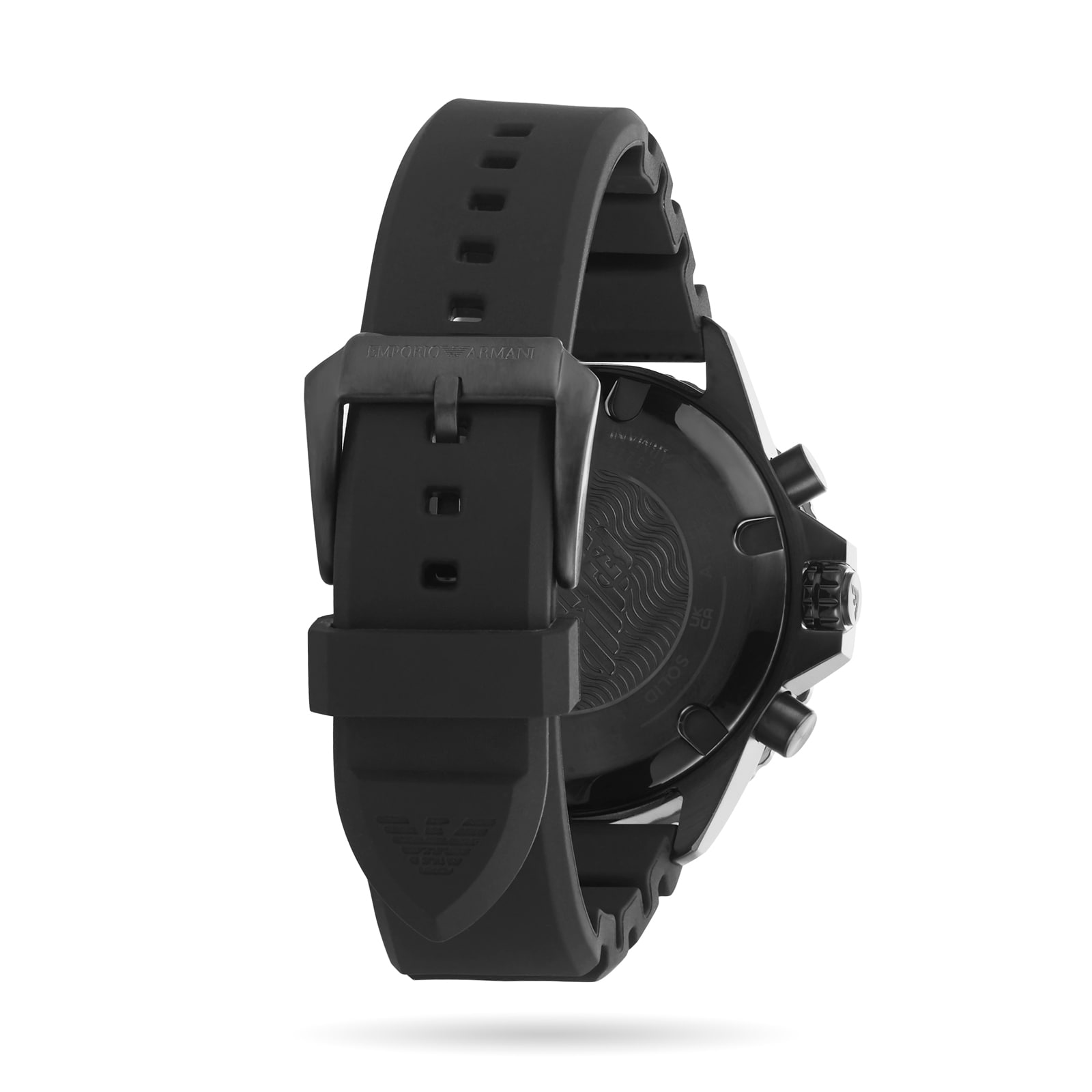 Emporio Armani Chronograph Black Silicone Mens Watch 43mm AR11463 ...