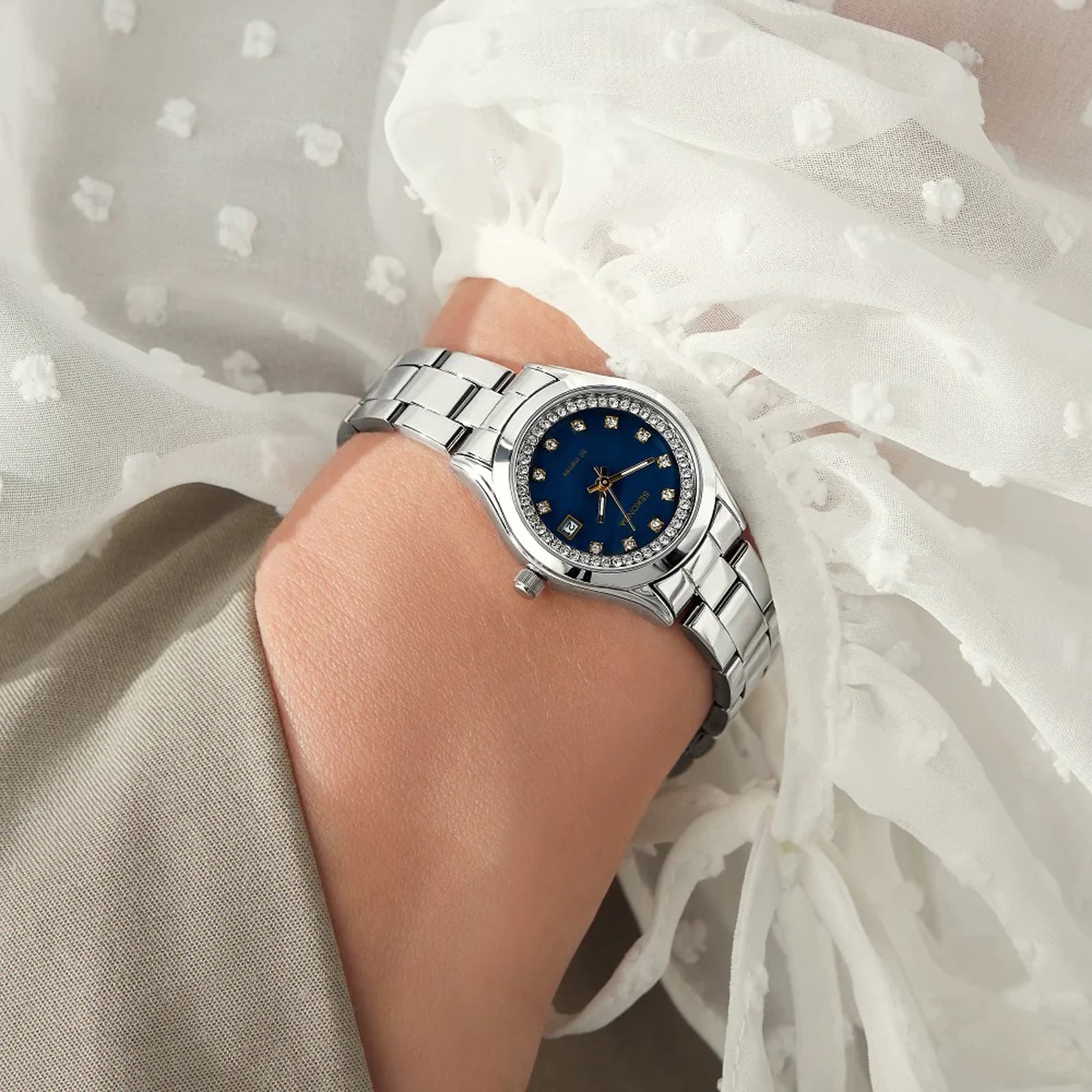 Sekonda Catherine Midnight Star Crystal 27mm Ladies Watch Blue 2147 ...