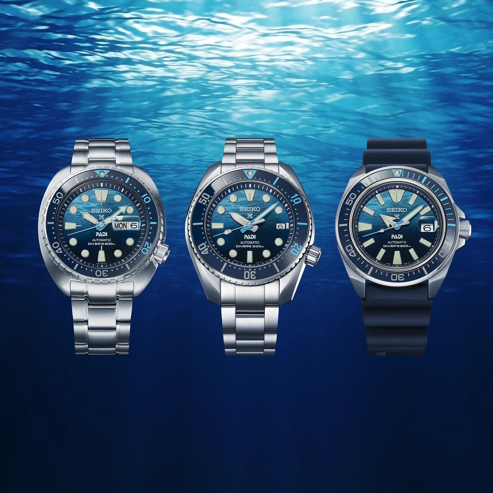 Seiko Prospex Diver's 'Great Blue' Turtle Scuba PADI Special Edition 45mm Mens Watch Blue ...