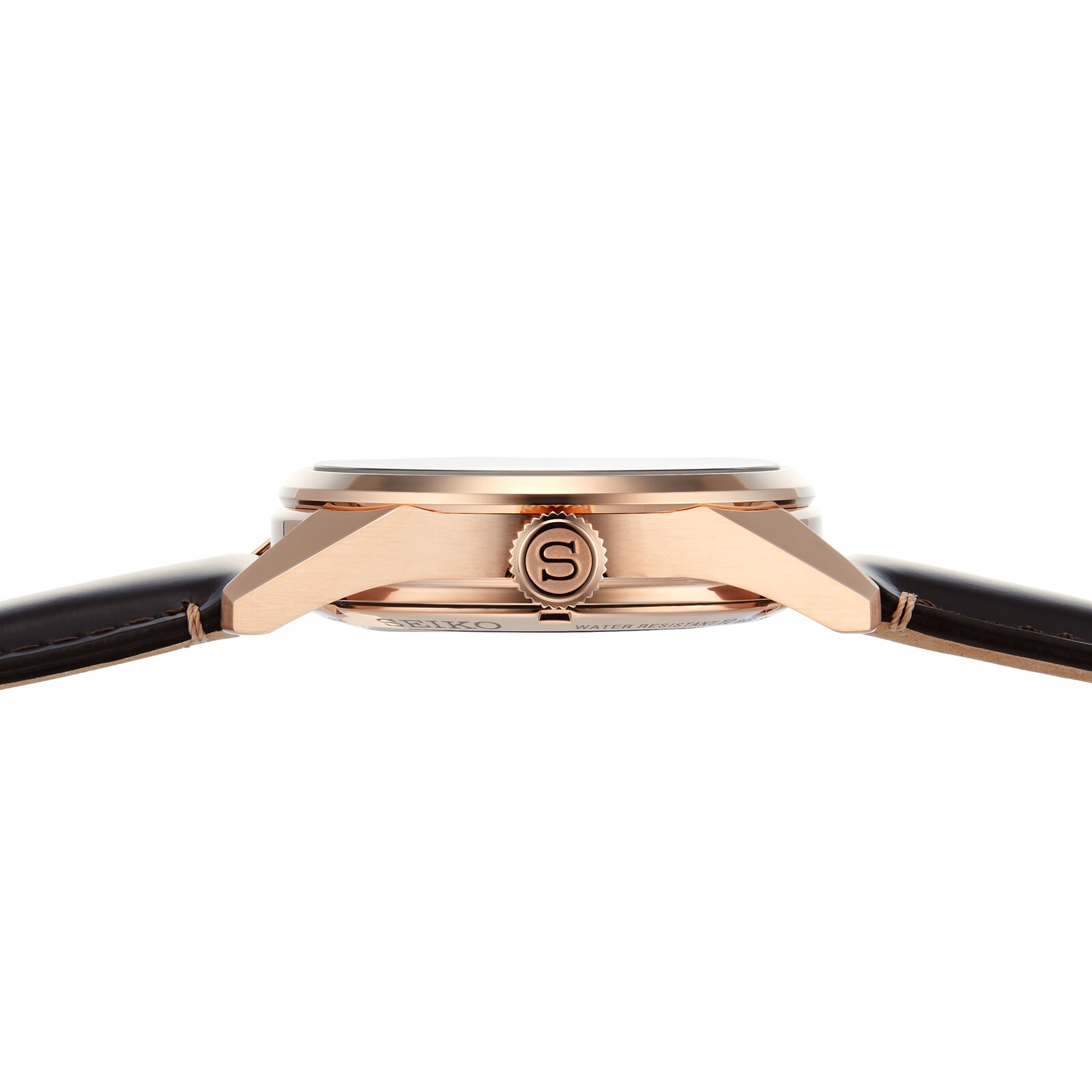 Seiko Sharp Edged Series Brown 39mm Mens Watch SPB170J1 | Goldsmiths