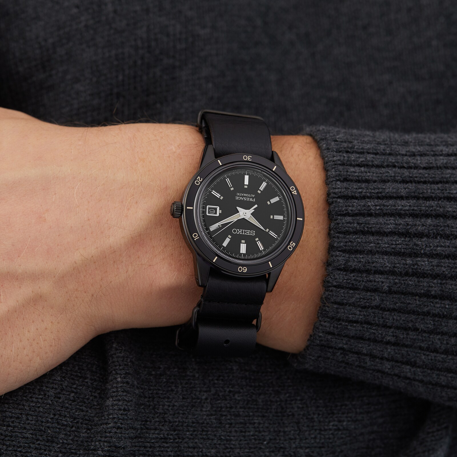 Seiko Presage Style 60s ‘Stealth’ 40.8mm Mens Watch SRPH95J1 | Watches ...