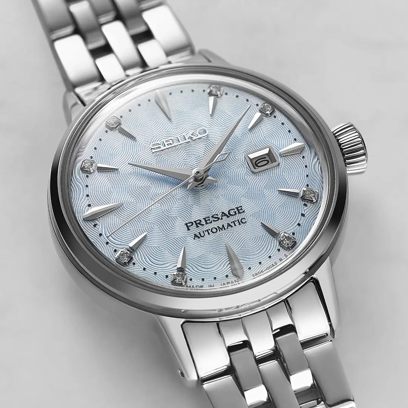 Seiko Presage Presage Cocktail Time 'Skydiving' Diamond Twist Ladies ...