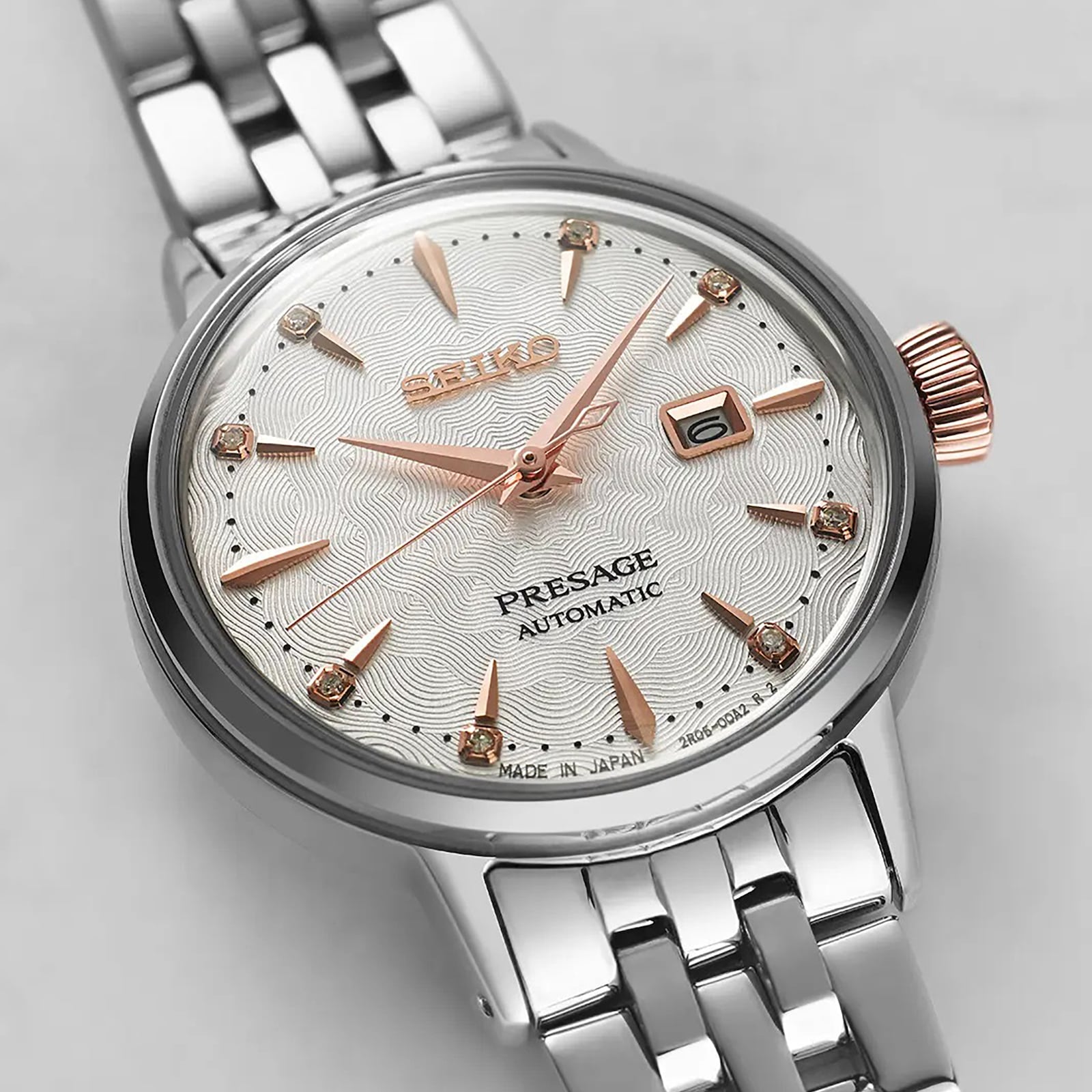 Seiko Presage Presage Cocktail Time 'Clover Club' Diamond Twist Ladies ...