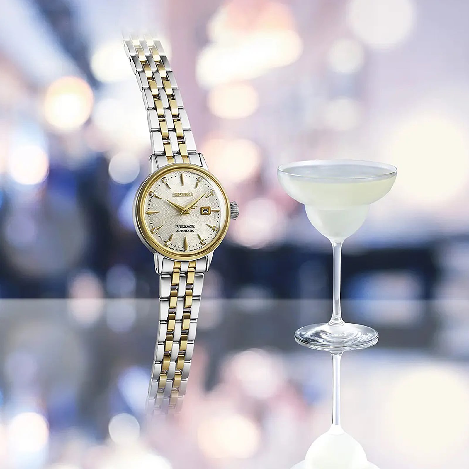Seiko Presage Presage Cocktail Time 'White Lady' Diamond Twist Ladies ...