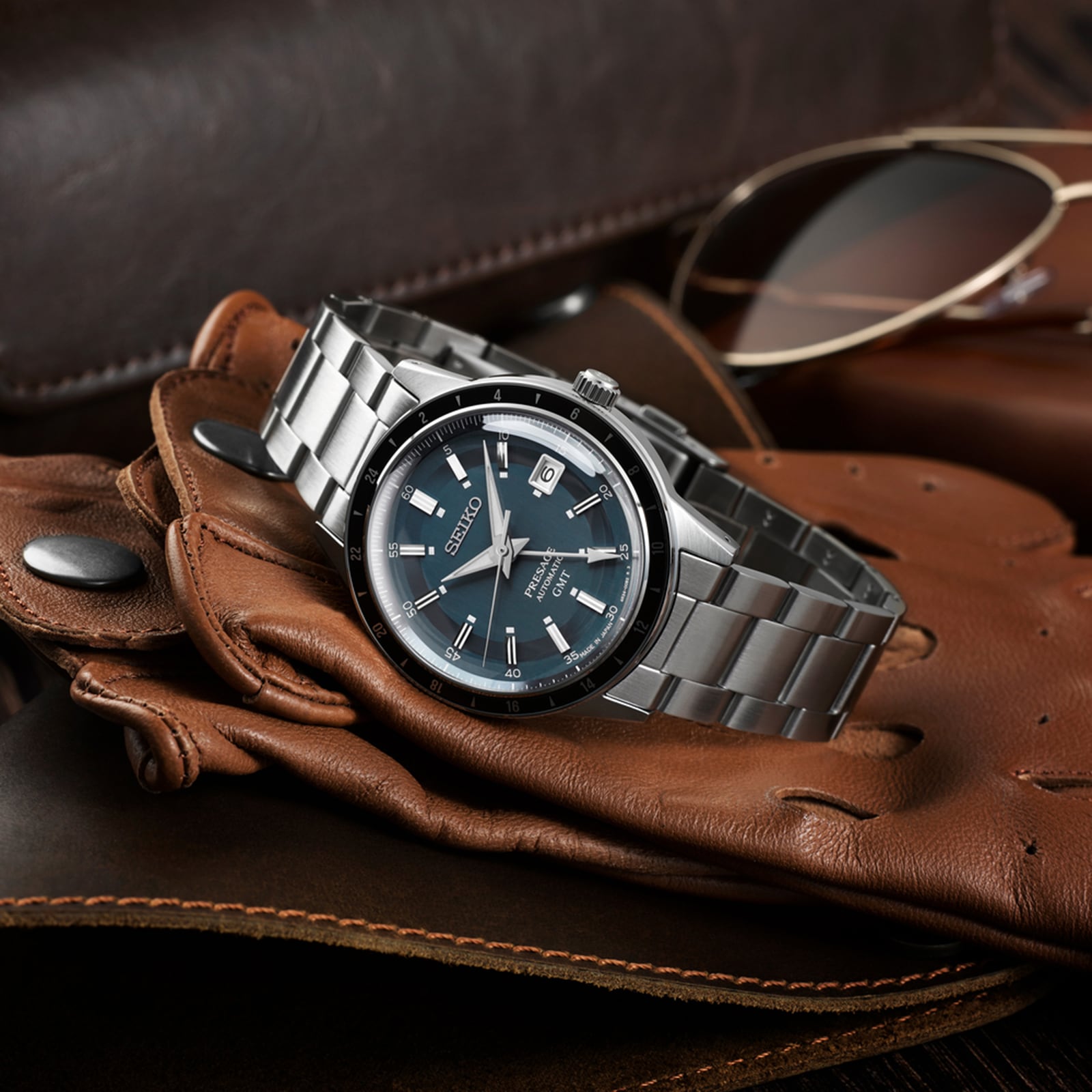 Seiko Presage Presage 'Petrol Blue' Style 60s Road Trip GMT 41mm Mens ...