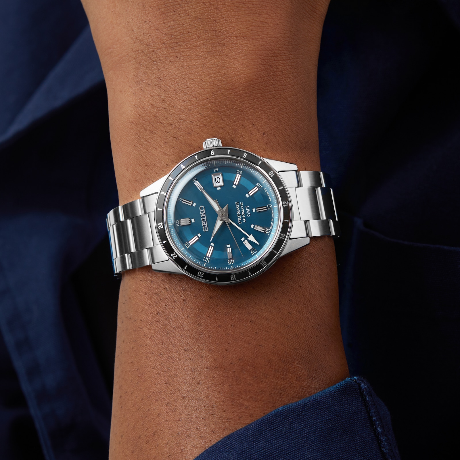 Seiko Presage Presage 'Petrol Blue' Style 60s Road Trip GMT 41mm Mens ...
