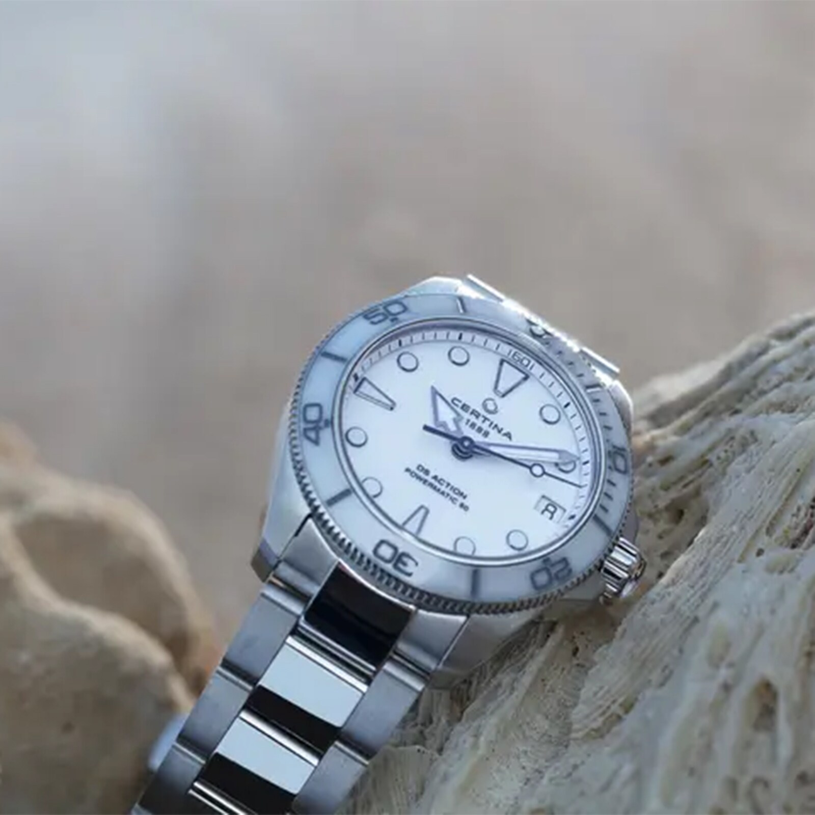 Certina DS Action 34.5mm Ladies Watch White C0320071101100 | Goldsmiths