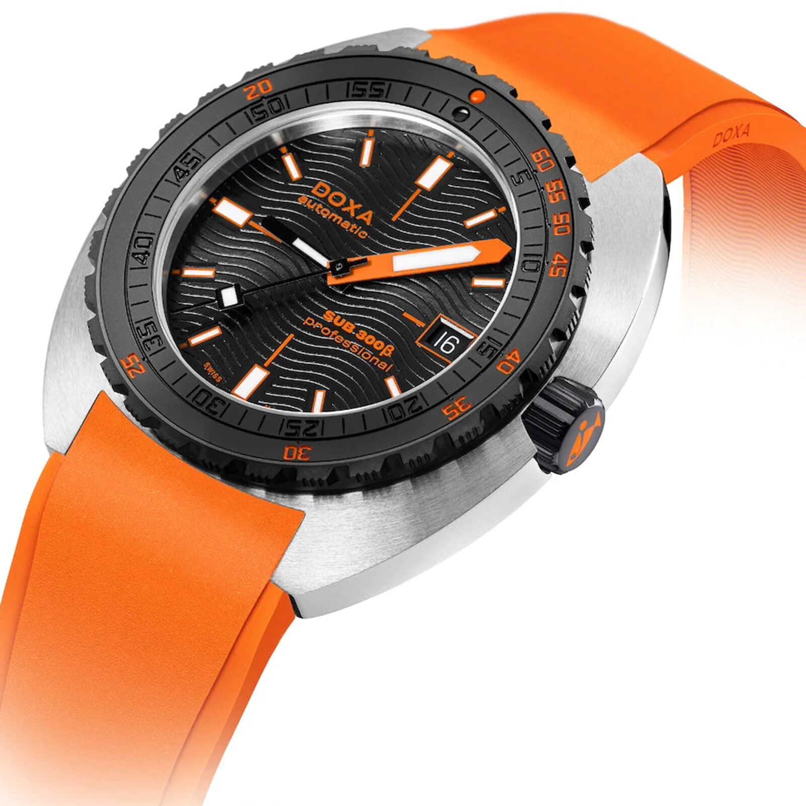 DOXA Sub 300 Beta Professional 42.5mm Mens Watch Black Orange Rubber ...