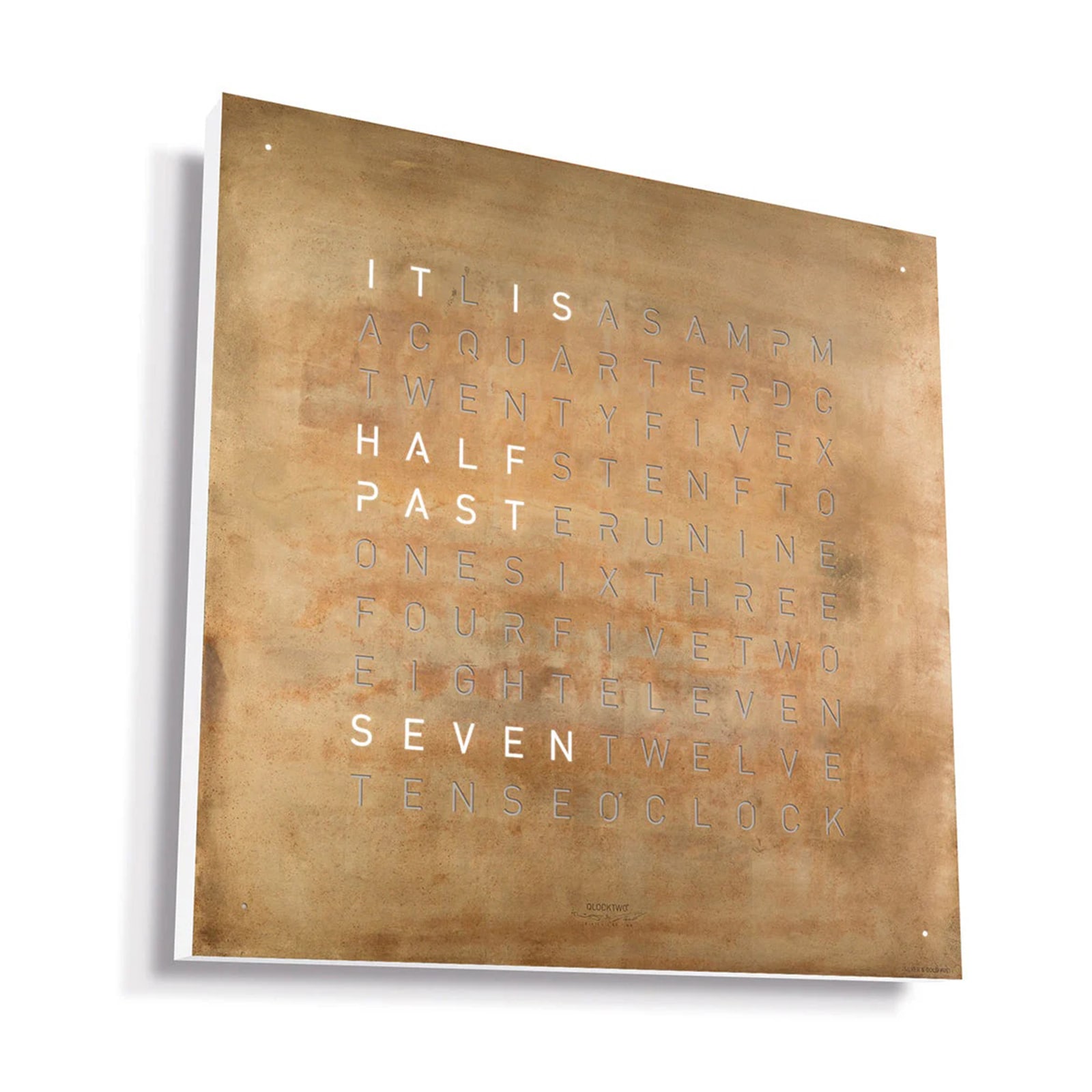 QLOCKTWO Earth 45 Creators Edition Silver & Gold Wall Clock QT4ENSG ...