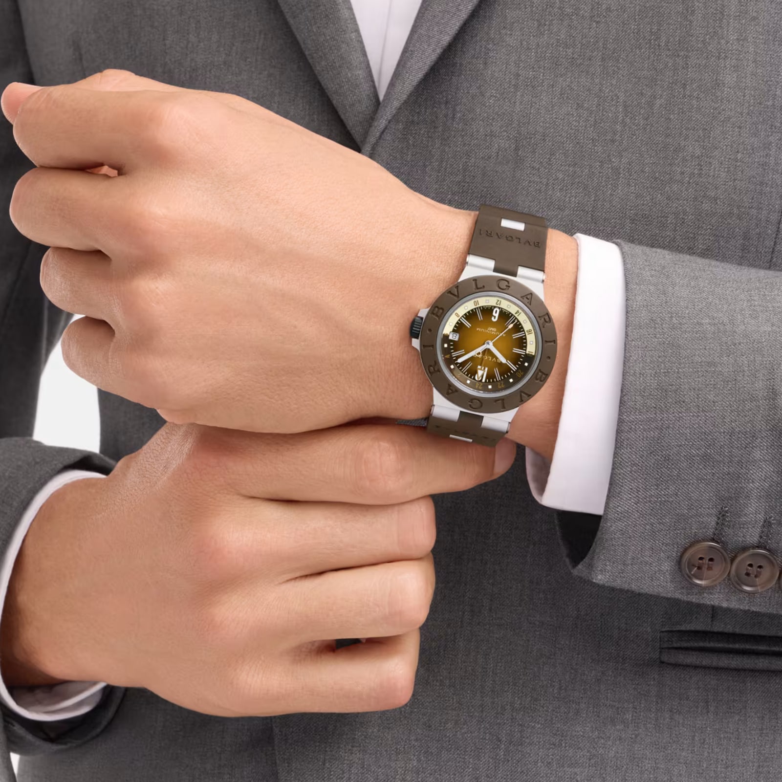Bvlgari Bvlgari Aluminium GMT x Fender® Limited Edition 40mm Mens Watch ...