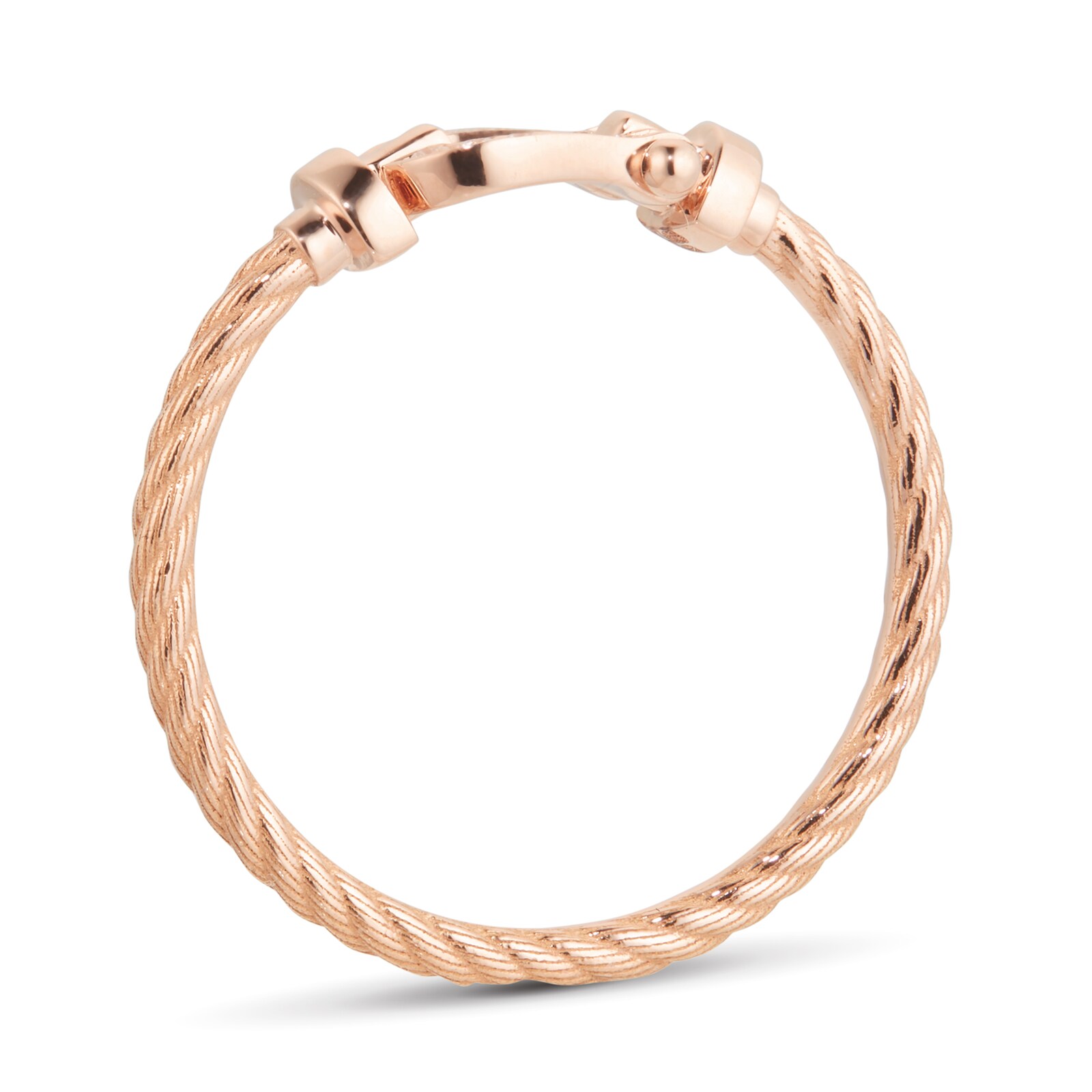 Fred Force 10 18ct Rose Gold 0.05ct Diamond Cable Ring - Ring Size J ...