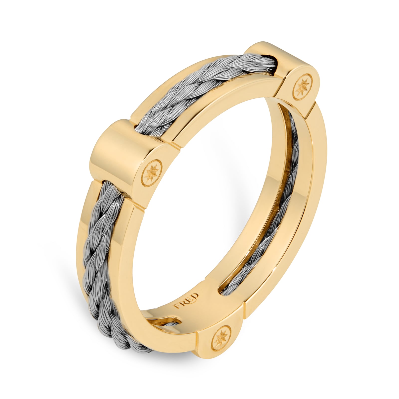 Fred Force 10 18ct Yellow Gold Cable Winch Ring - Ring Size O 4B0973 ...