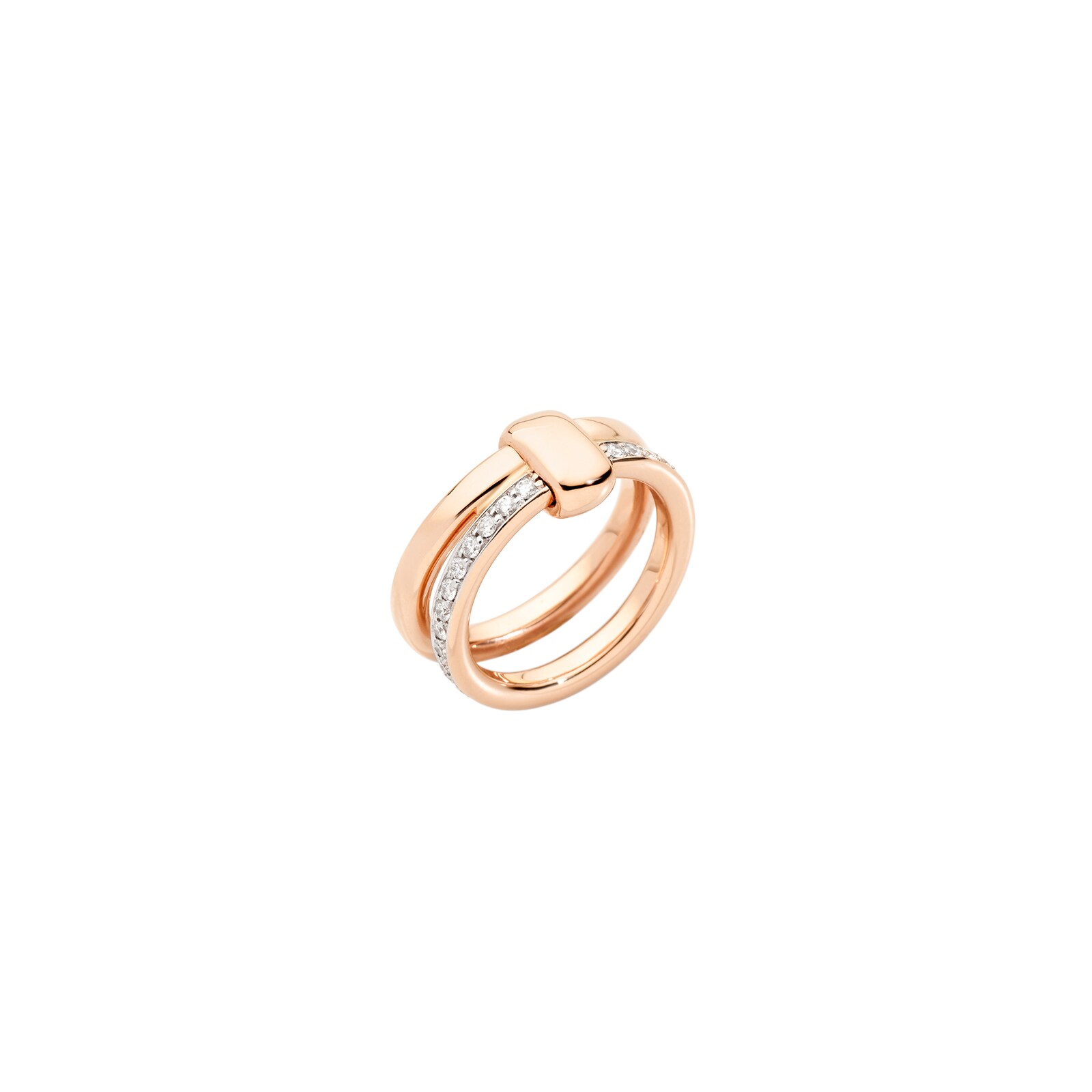 Pomellato Together 18ct Rose Gold 0.40ct Diamond Ring PAC0100O7WHRDB000 ...