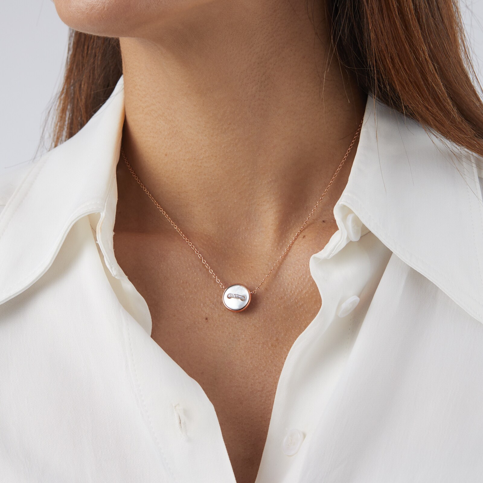 Pomellato Pom Pom Dot 18ct Rose Gold Mother of Pearl & 0.05ct Diamond Pendant PCC4030O7WHRDB0MP ...