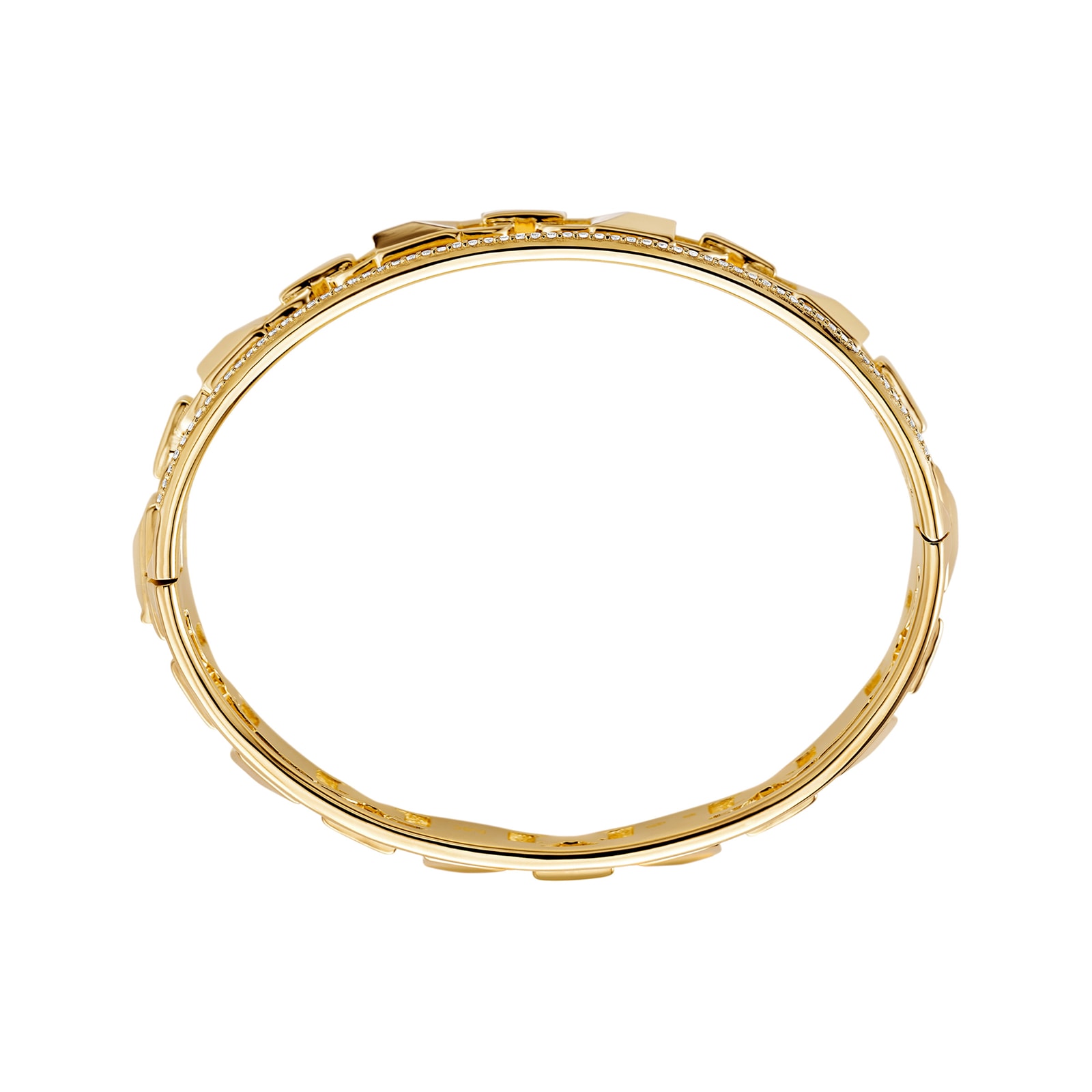 Michael Kors Mercer Link 14ct Yellow Gold Plated Hinged Bangle Size ...