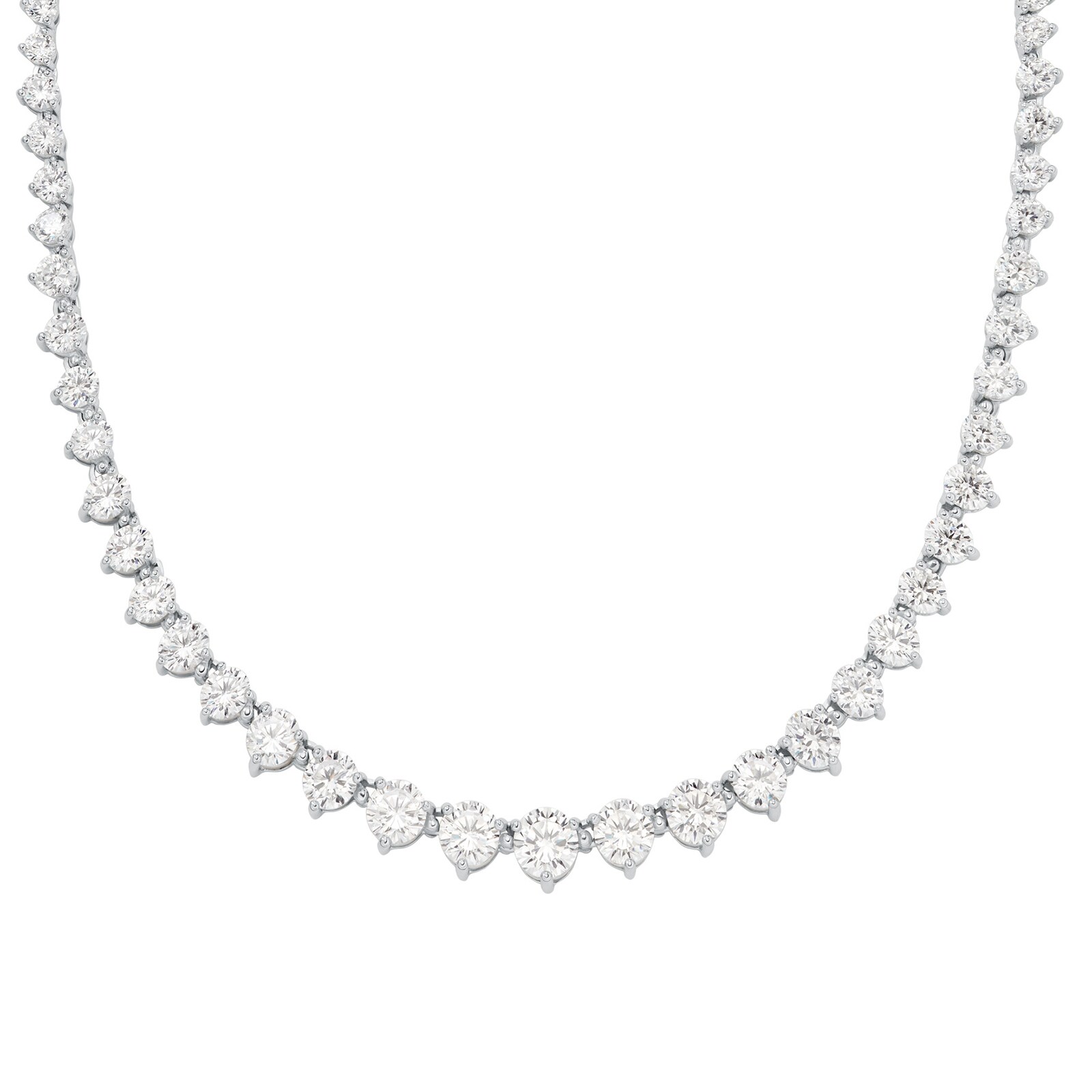 Michael Kors Sterling Silver Crystal Graduated Line Necklace ...