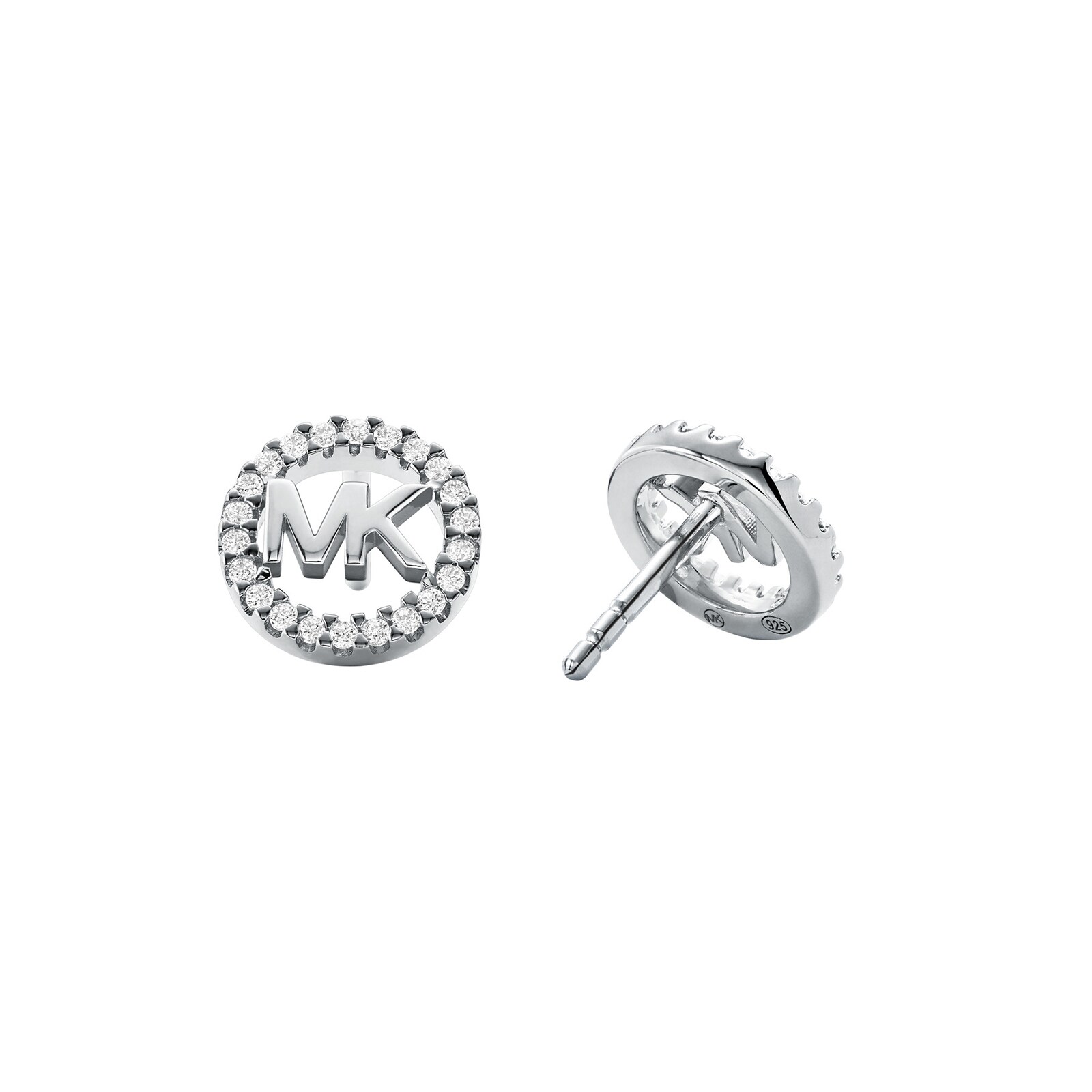 Michael Kors Silver Logo Stud Earrings MKC1247AN040 | Goldsmiths