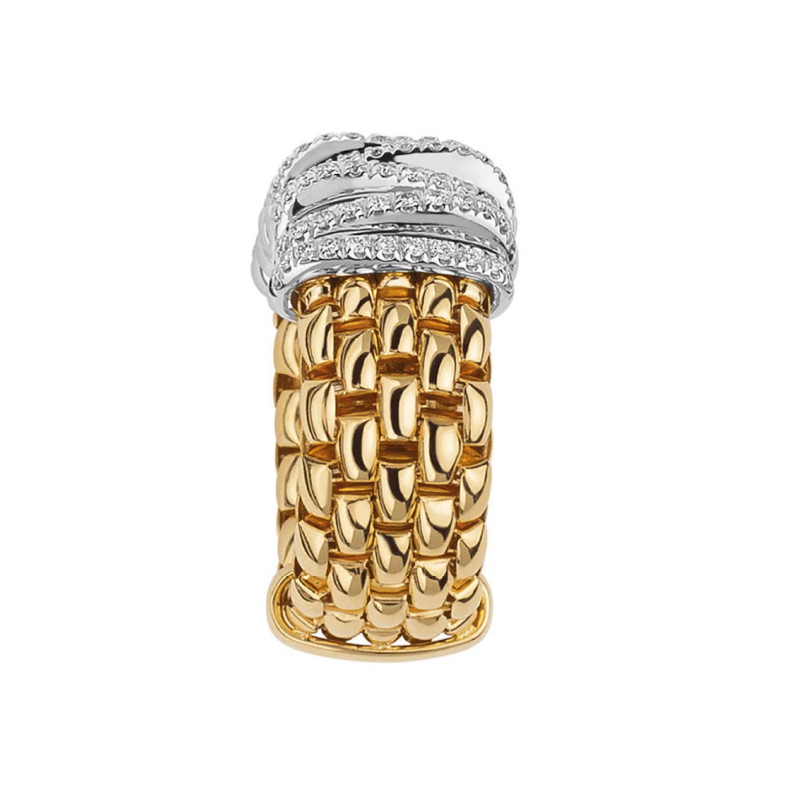 Fope Fope 18ct Yellow & White Gold Panorama Pave Ring 58804AX_PB_G_XBX ...