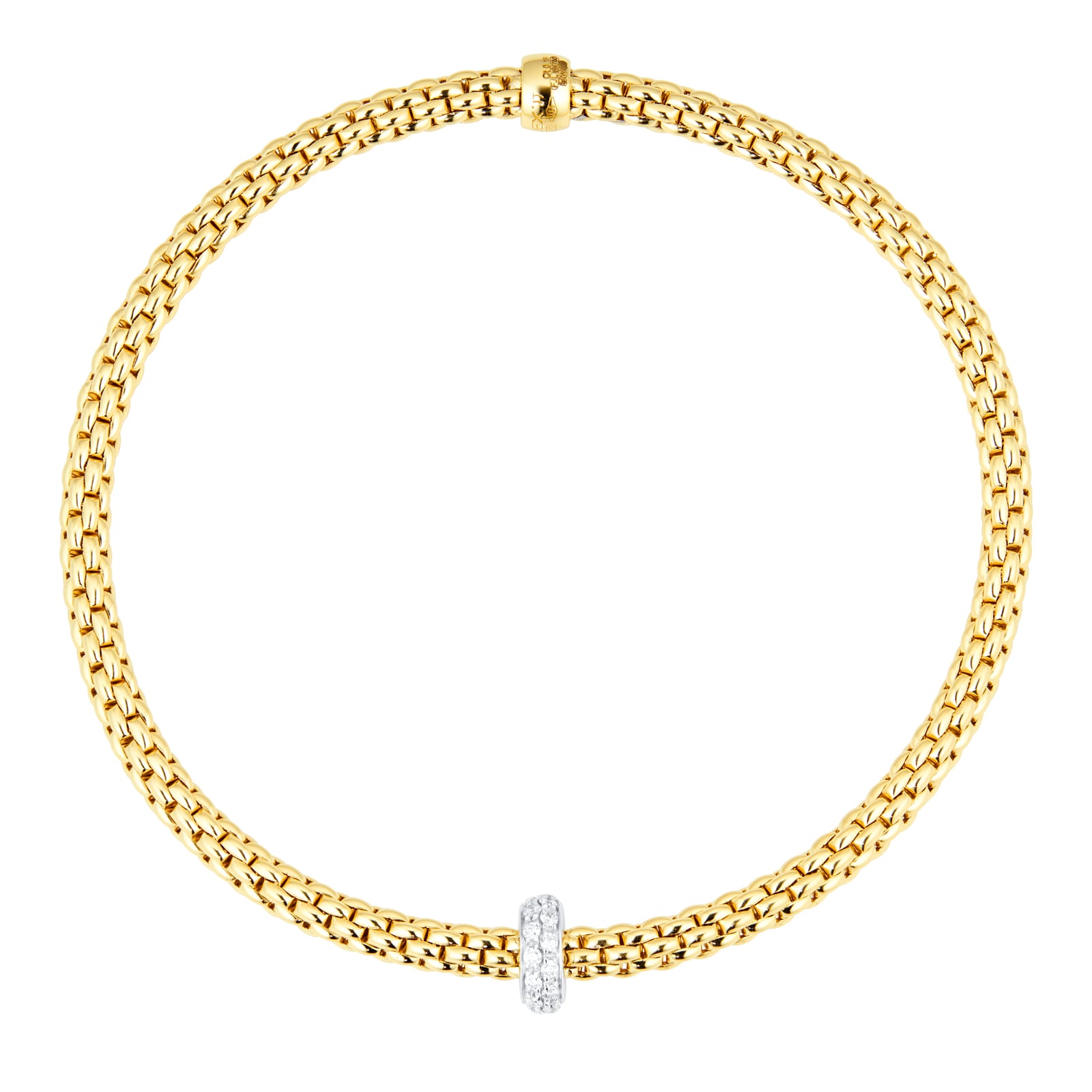 FOPE Flex'it 18ct Yellow Gold 0.18ct Diamond Prima Bracelet 74508BX_BB ...