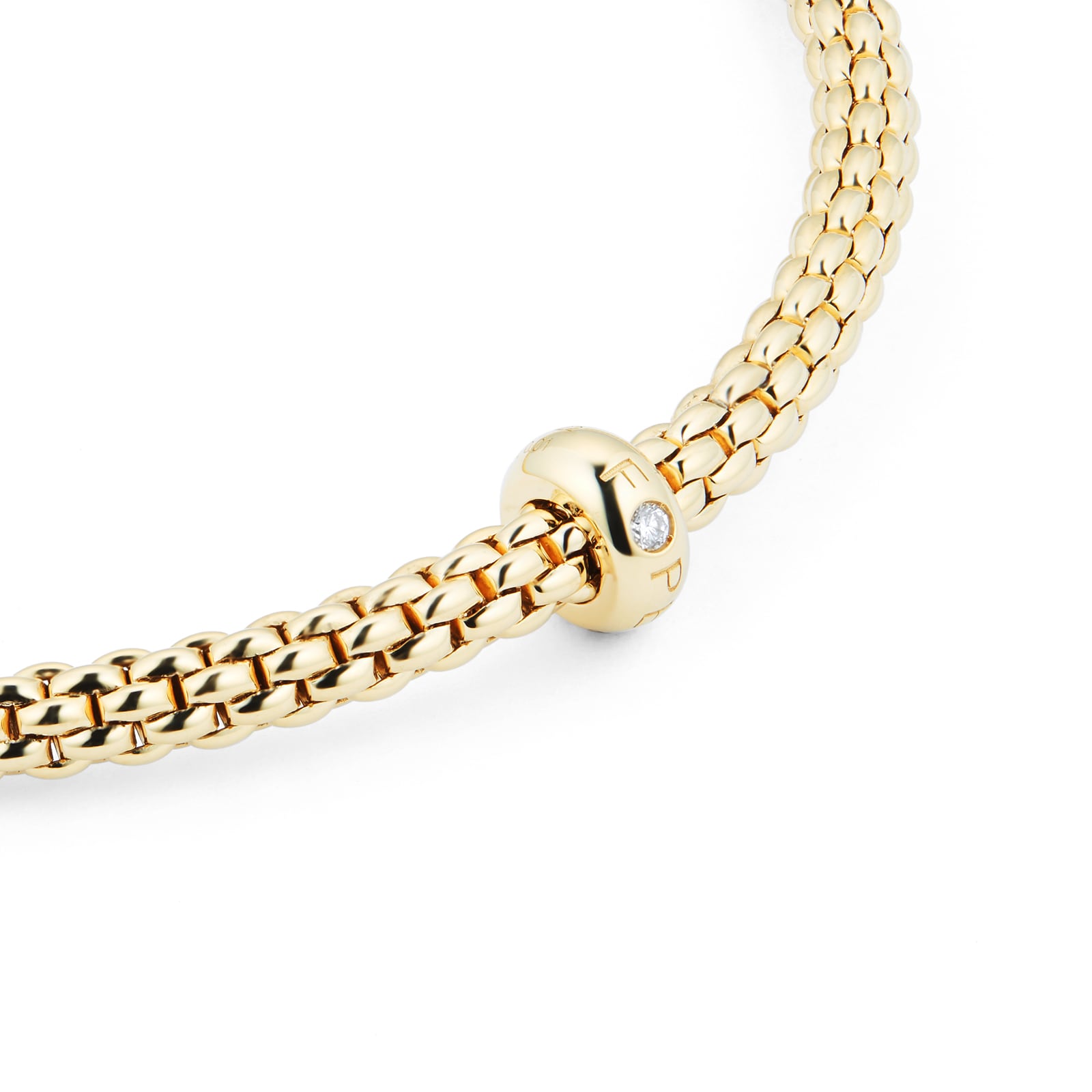 Fope 18ct Yellow Gold Prima 0.01ct Diamond Bracelet 01M08BX_BB_G_XGX ...