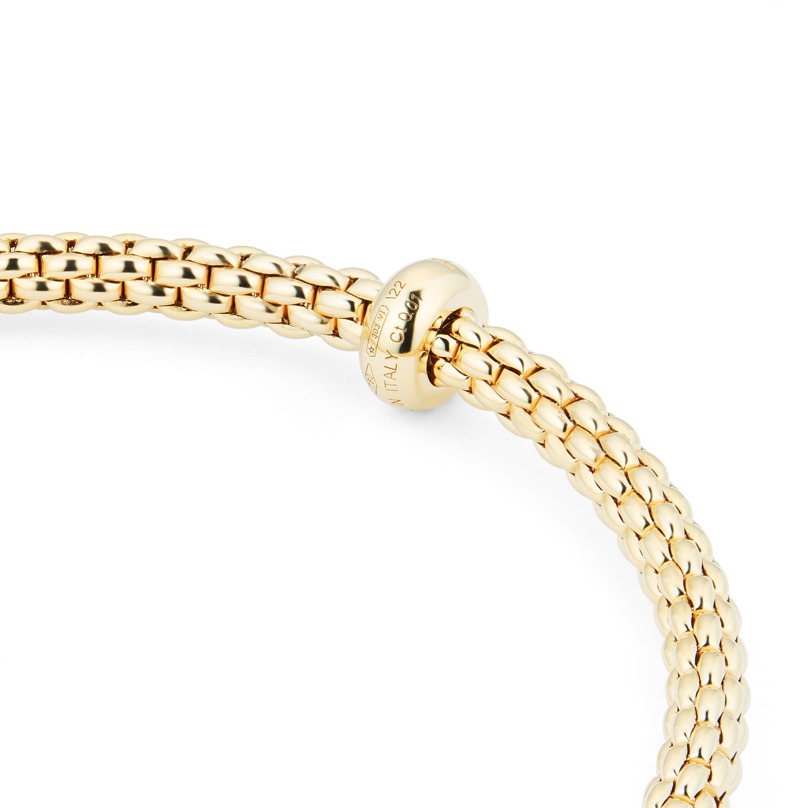 Fope 18ct Yellow Gold Prima 0.01ct Diamond Bracelet 01M08BX_BB_G_XGX ...