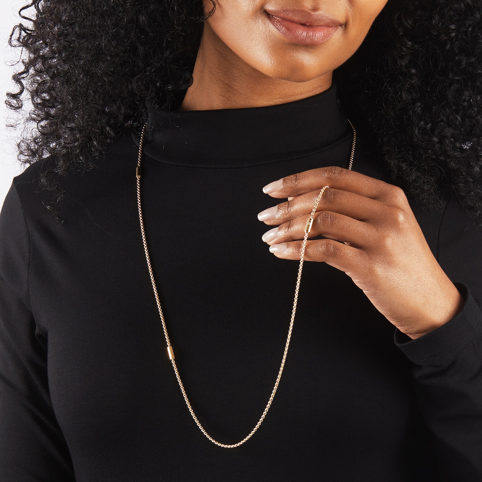 Fope 18ct Yellow Gold Long 0.02ct Diamond Necklet 89203CX_BB_G_GGG_090 ...