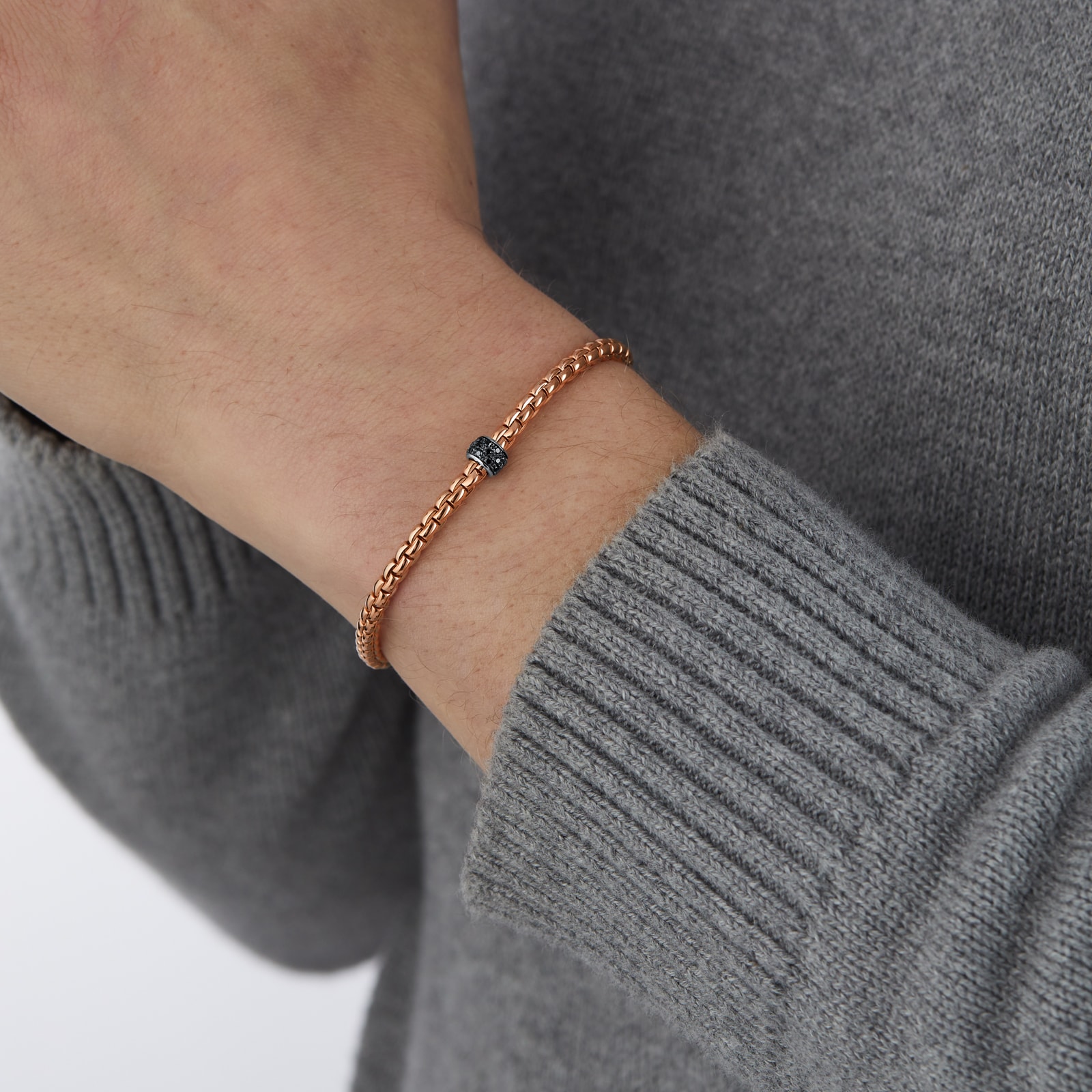 Fope 18ct Rose Gold Diamond Bracelet 73301BX_PN_R_X1X_00L | Goldsmiths