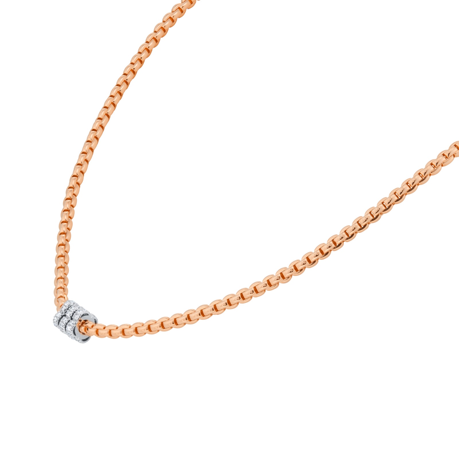 Fope 18ct Rose Gold Diamond Necklace 73901CX_PB_R_BBB_043 | Goldsmiths
