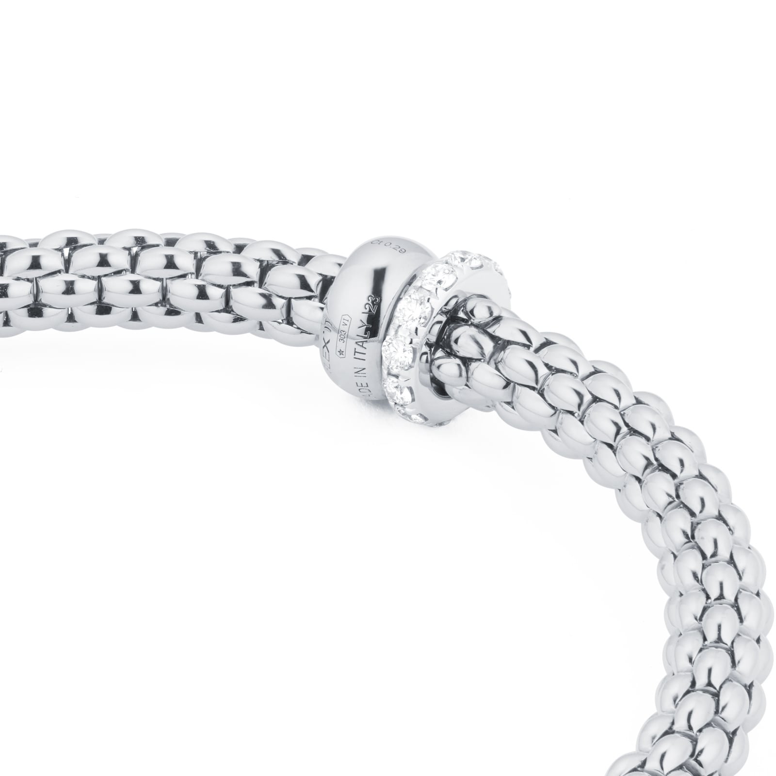 Fope 18ct White Gold Solo 0.29ct Diamond Bracelet 62406BX_PB_B_BBX_00M ...