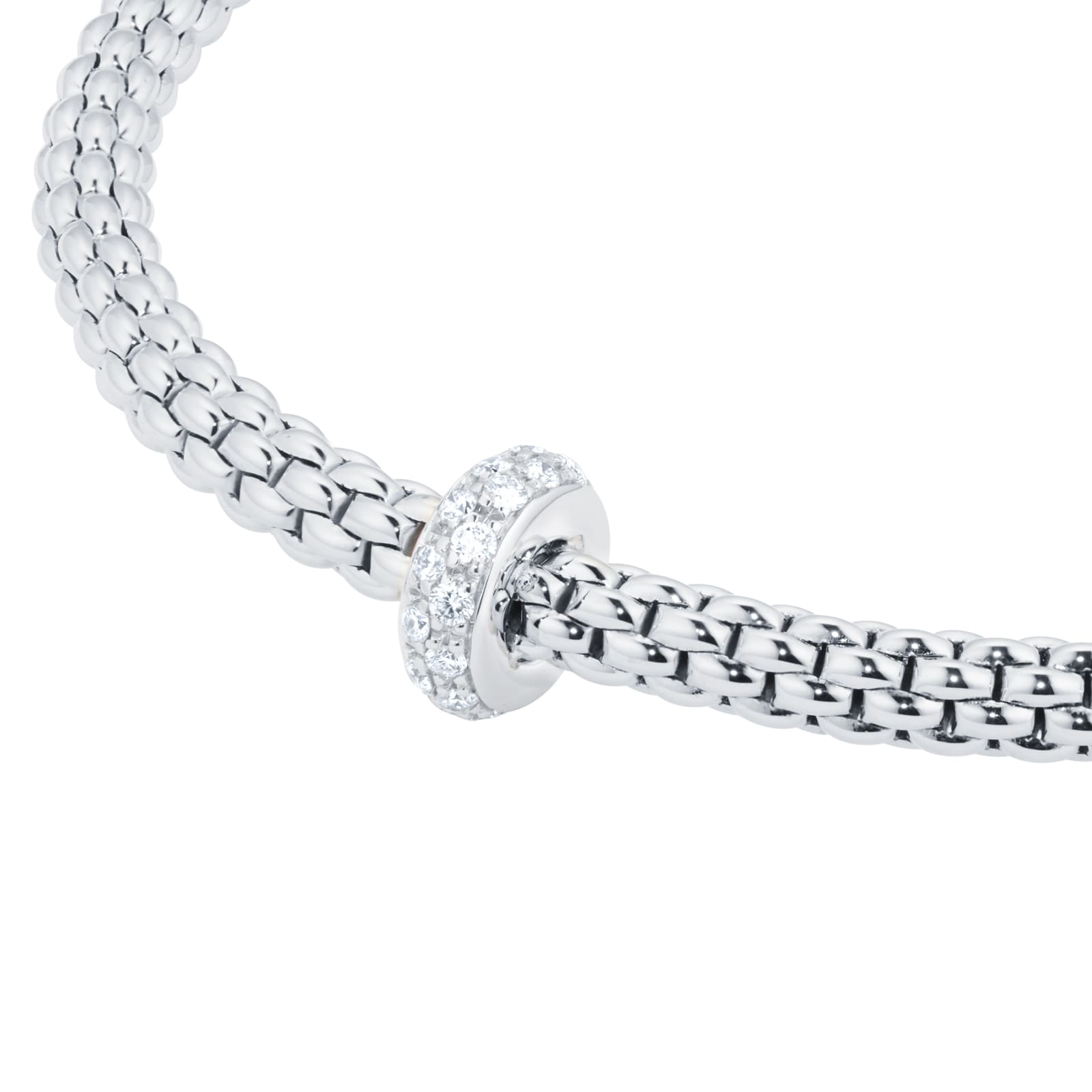 Fope 18ct White Gold Flex'it Prima Diamond Bracelet 74508BX_BB_B_XBX ...