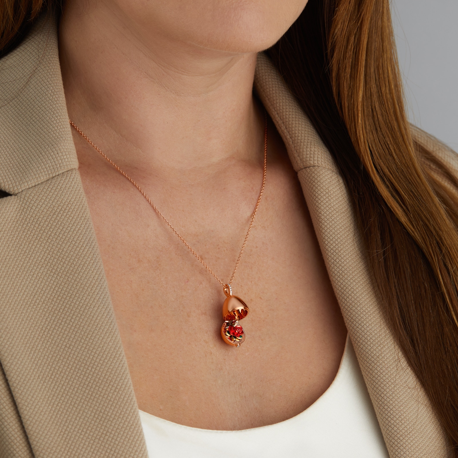 Fabergé Fabergé Essence 18ct Rose Gold Diamond & Ruby Rose Surprise ...